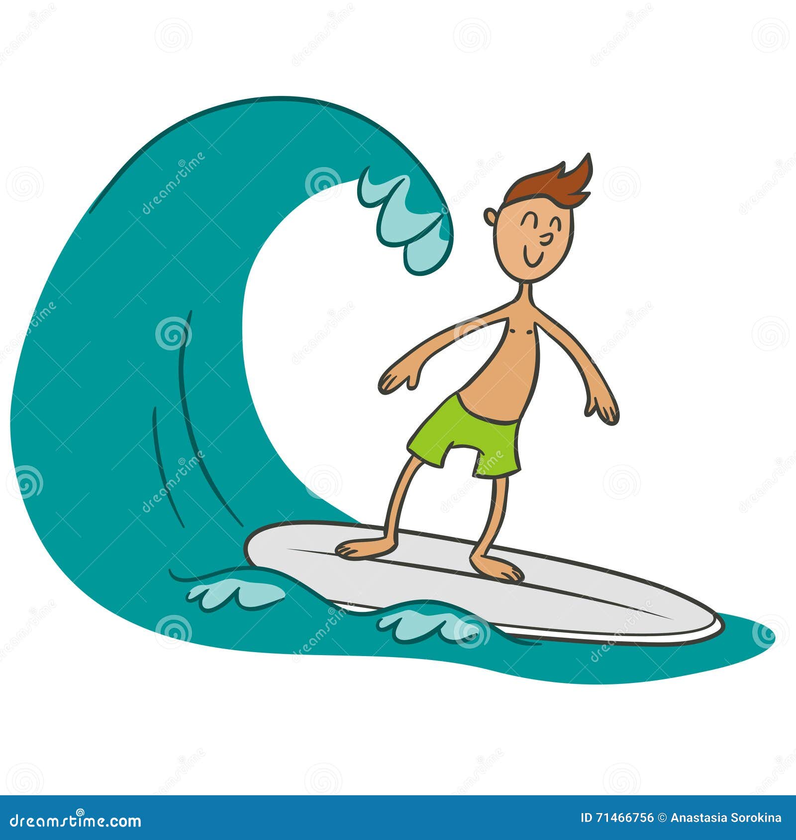 Surfer, doodle stock vector. Illustration of shape, extreme - 71466756