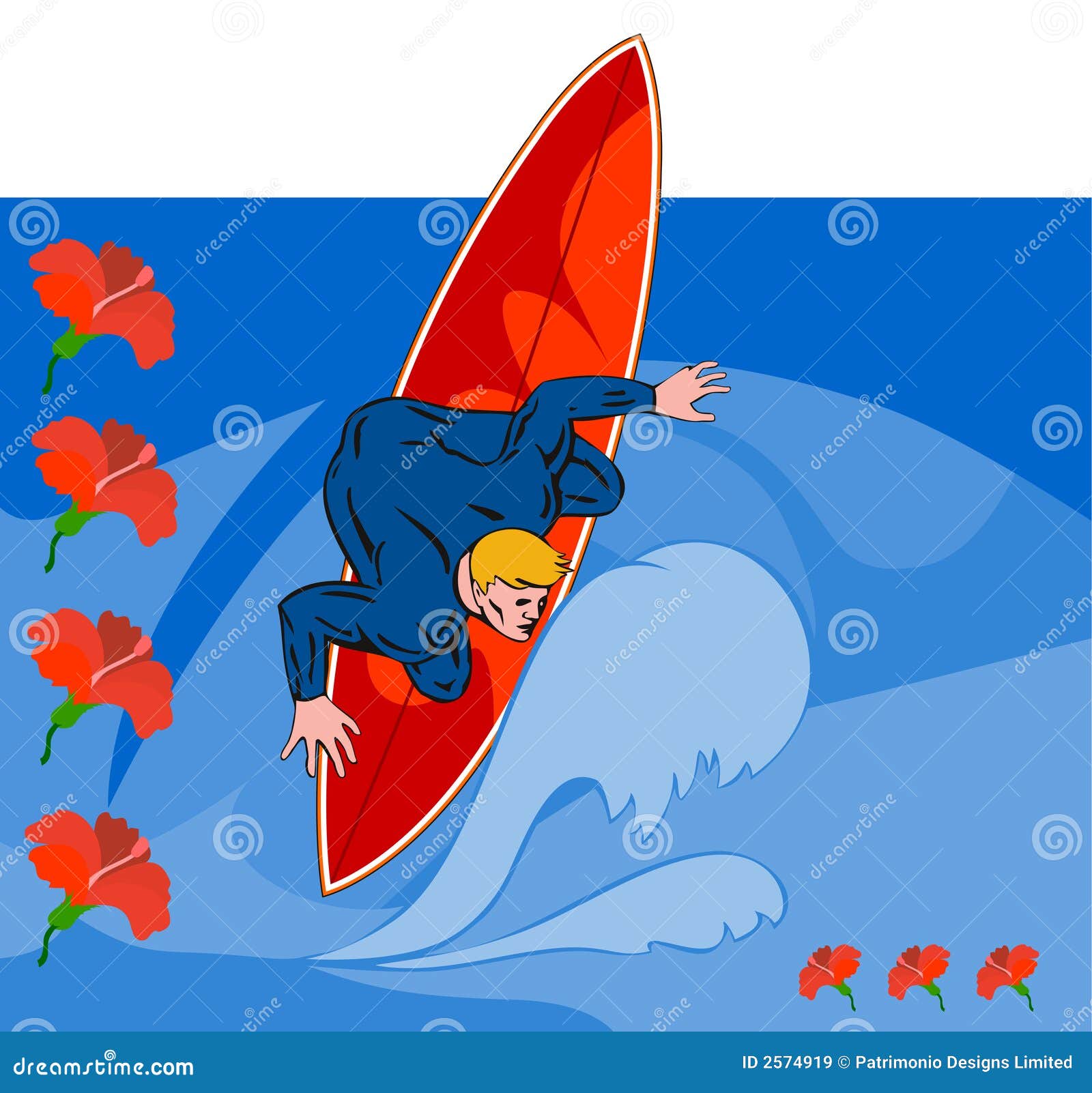Surfer dude riding wave stock vector. Illustration of beach - 2574919