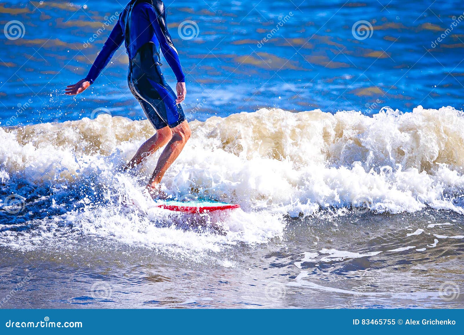 Surfer Dude On A Surfboard Riding Ocean Wave Stock Image Image Of