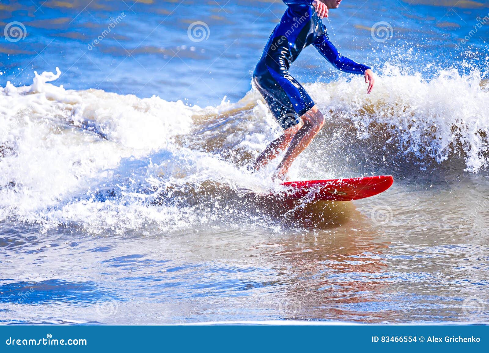 Surfer Dude on a Surfboard Riding Ocean Wave Stock Photo - Image of ...