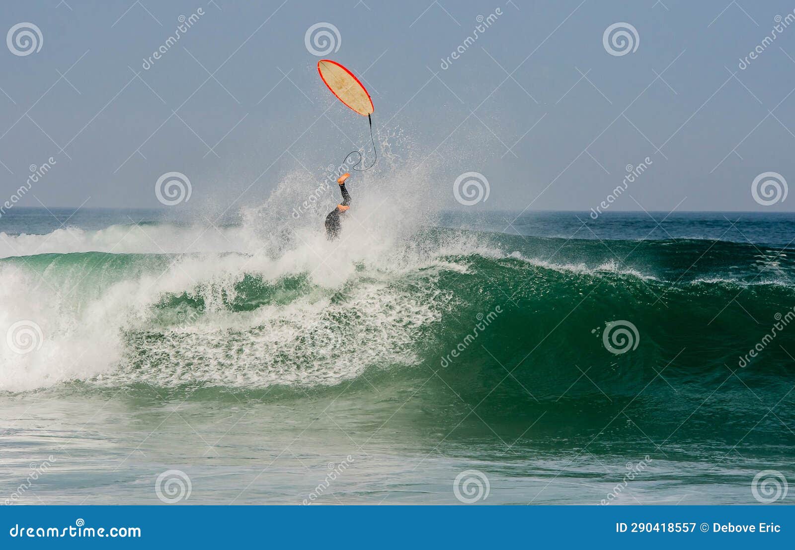 Surfer Getting into the Water in Big Waves Stock Image - Image of ...