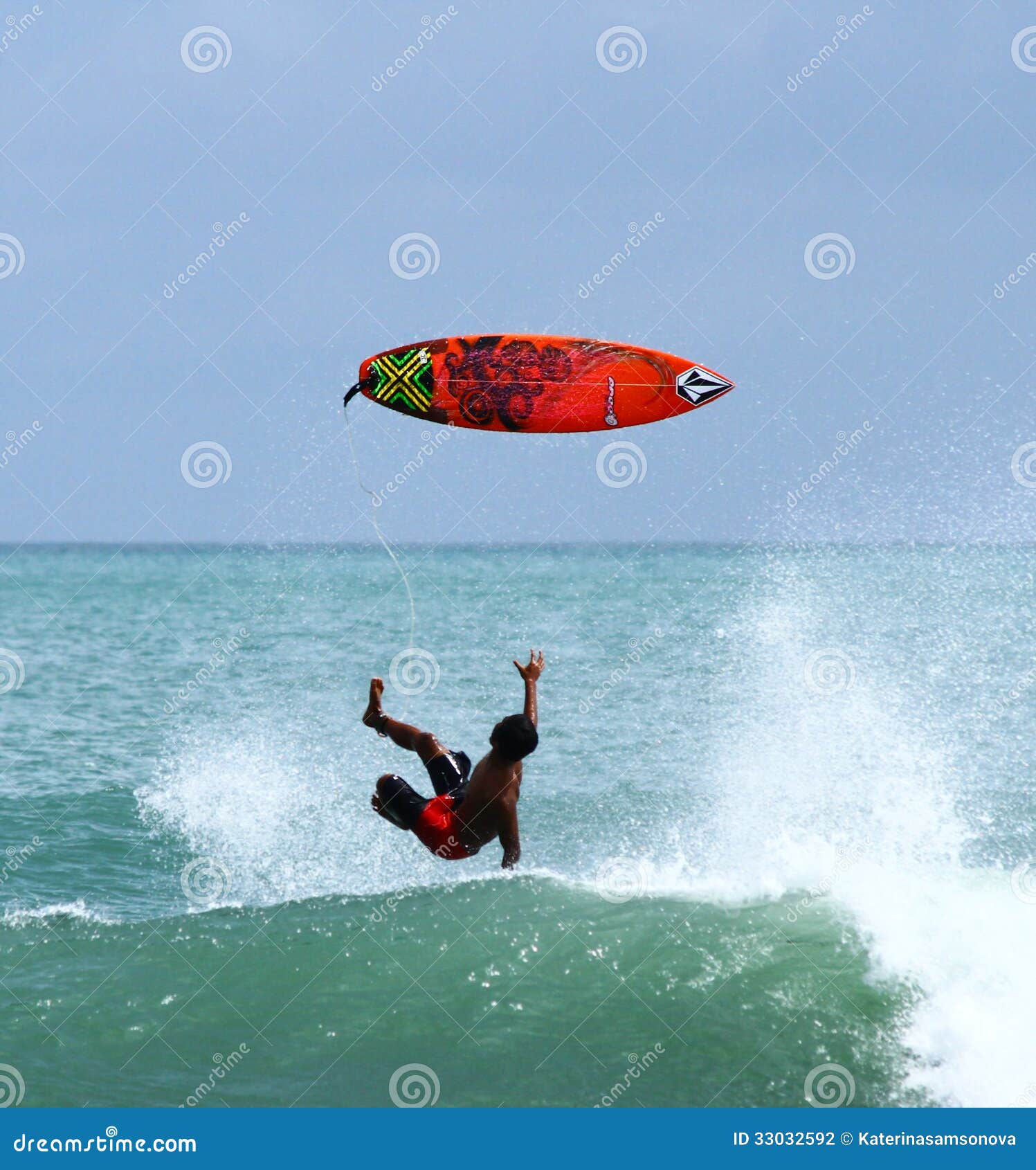 Surfer Falling Down from the Surfboard Editorial Photography - Image of ...