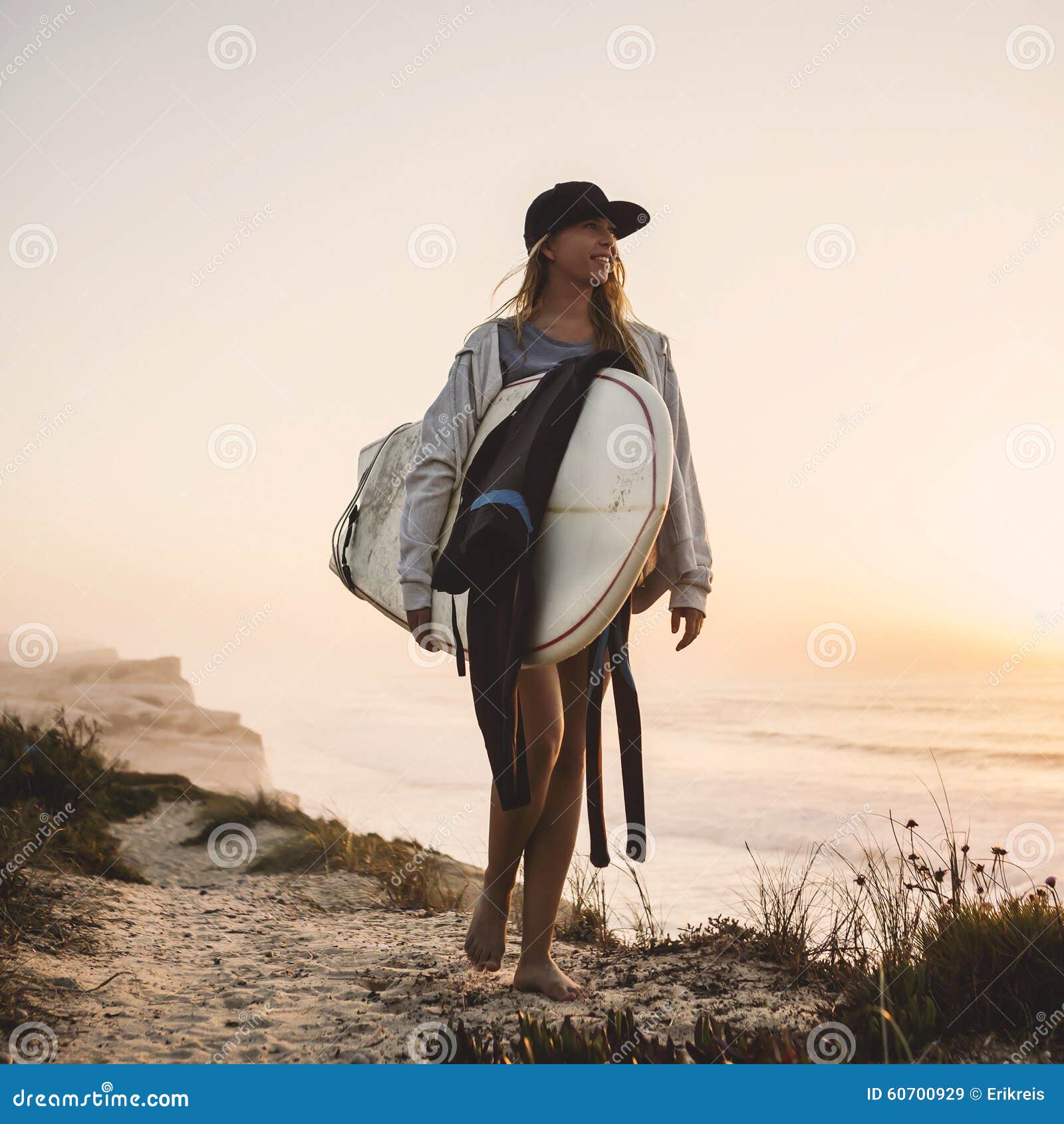 Surfer Girl stock image. Image of exercise, lifestyle - 60700929