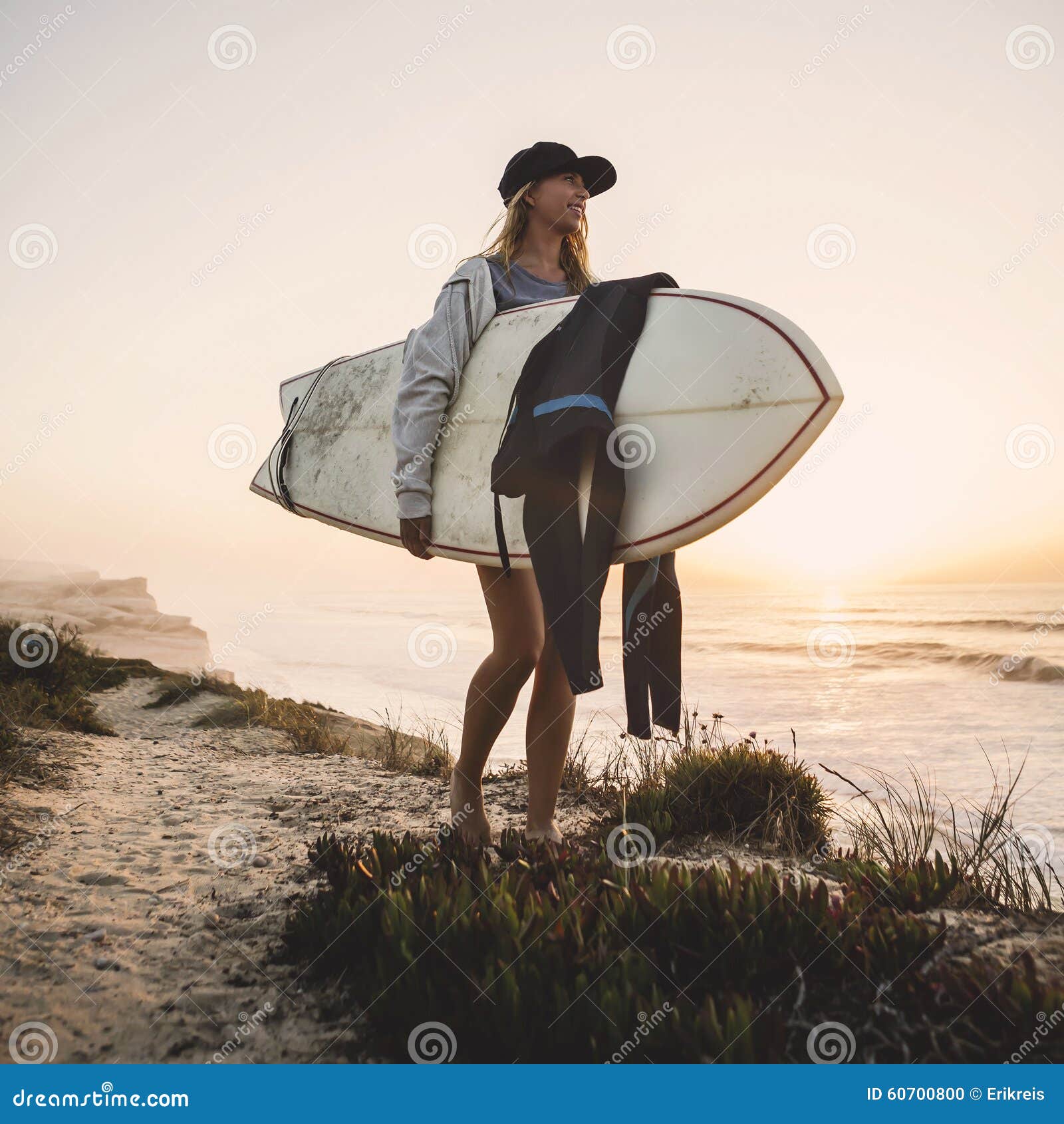 Surfer Girl stock photo. Image of sport, surfboard, caucasian - 60700800