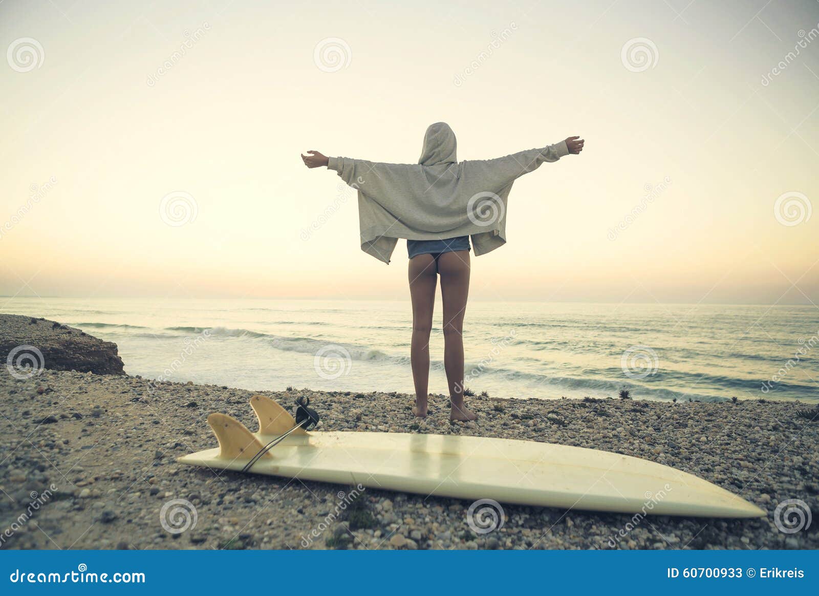 Surfer Girl stock image. Image of board, back, summer - 60700933