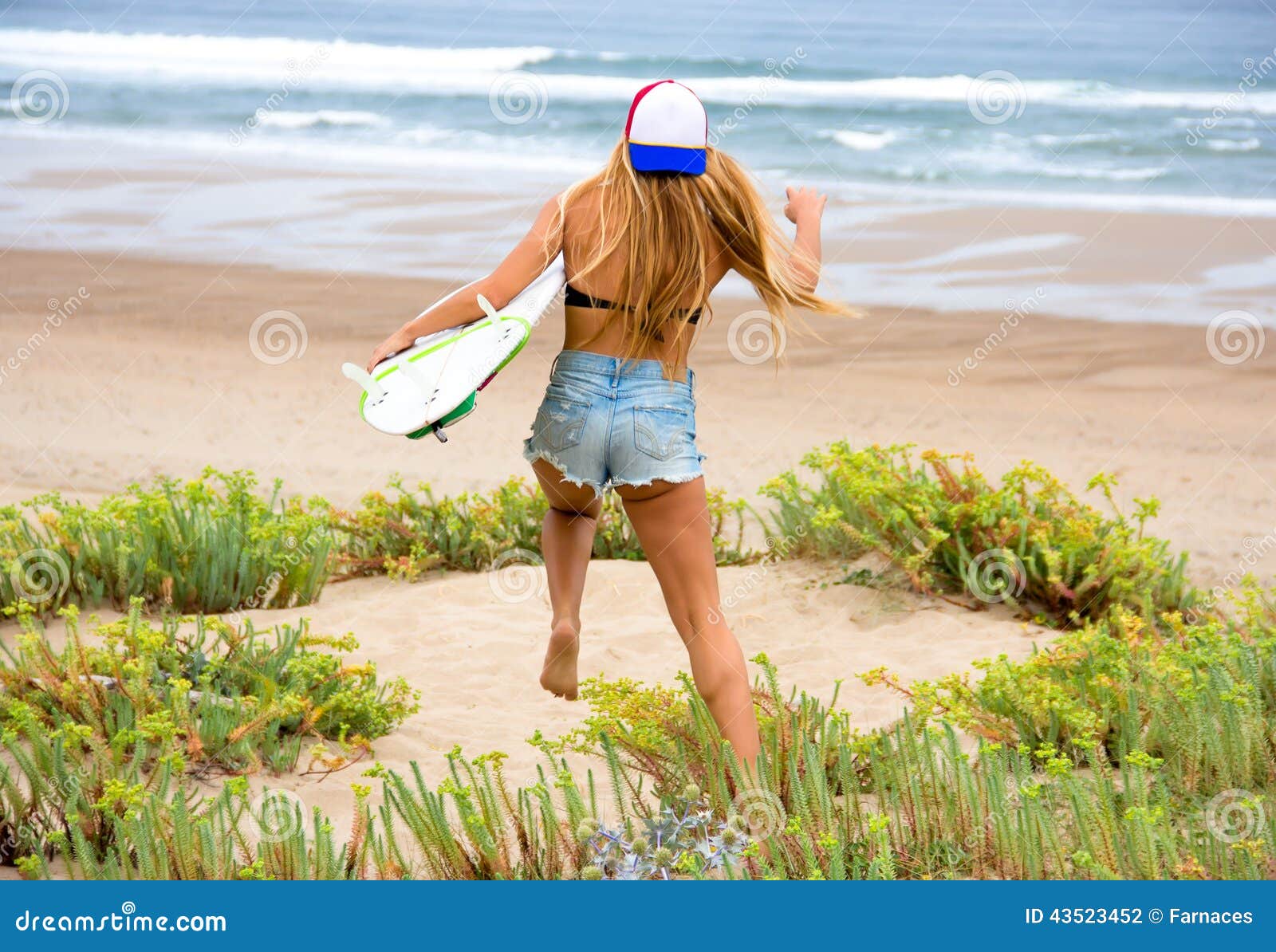 Surfer girl stock photo. Image of sunset, surfing, female - 43523452