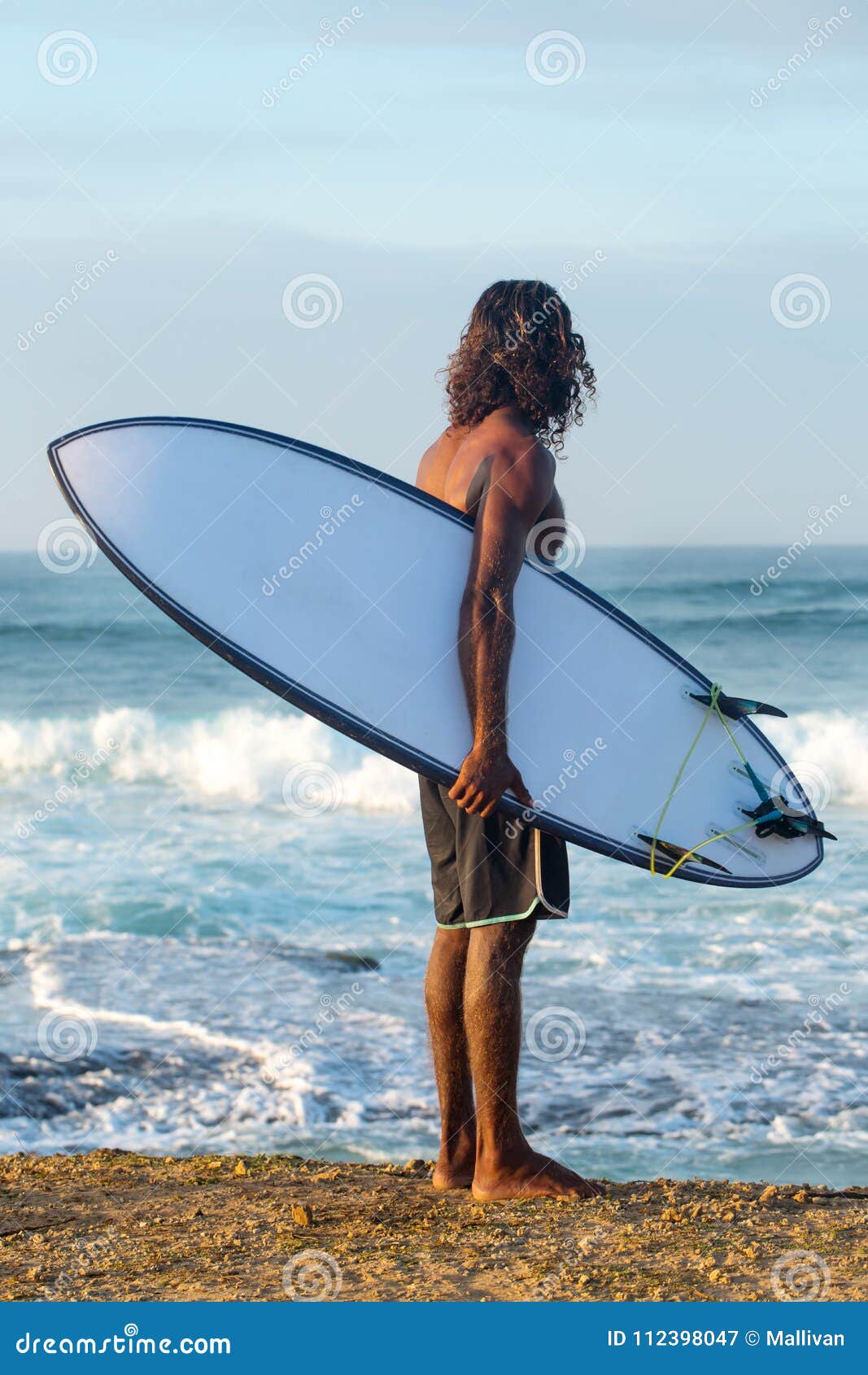Surfer on the Shore with a Board Stock Image - Image of hipster ...