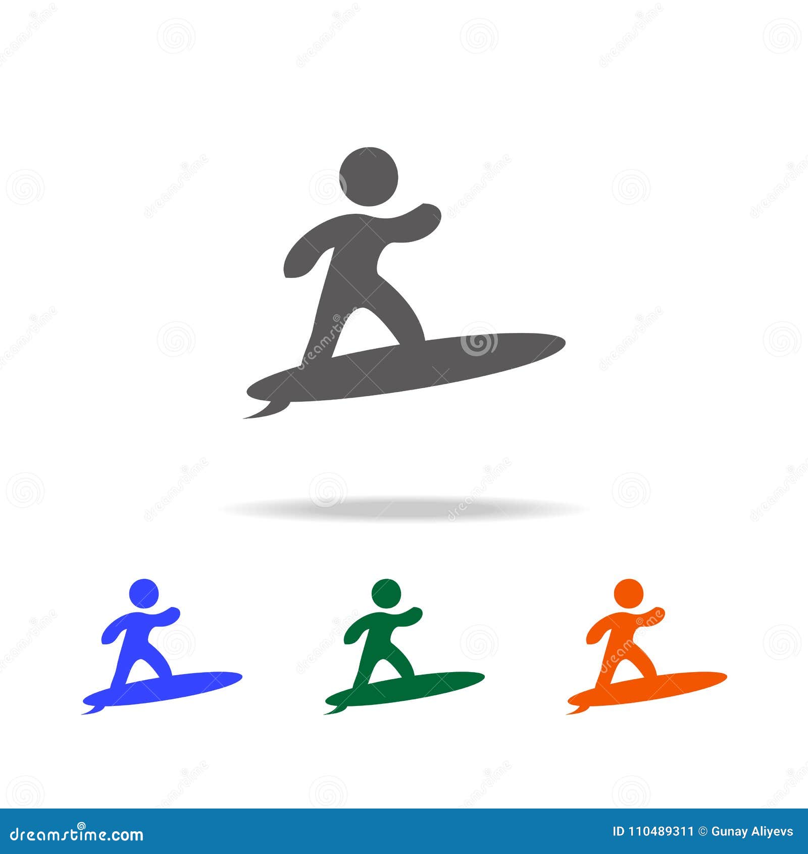 Surfer Icon. Element of Beach Holidays Multi Colored Icons for Mobile ...