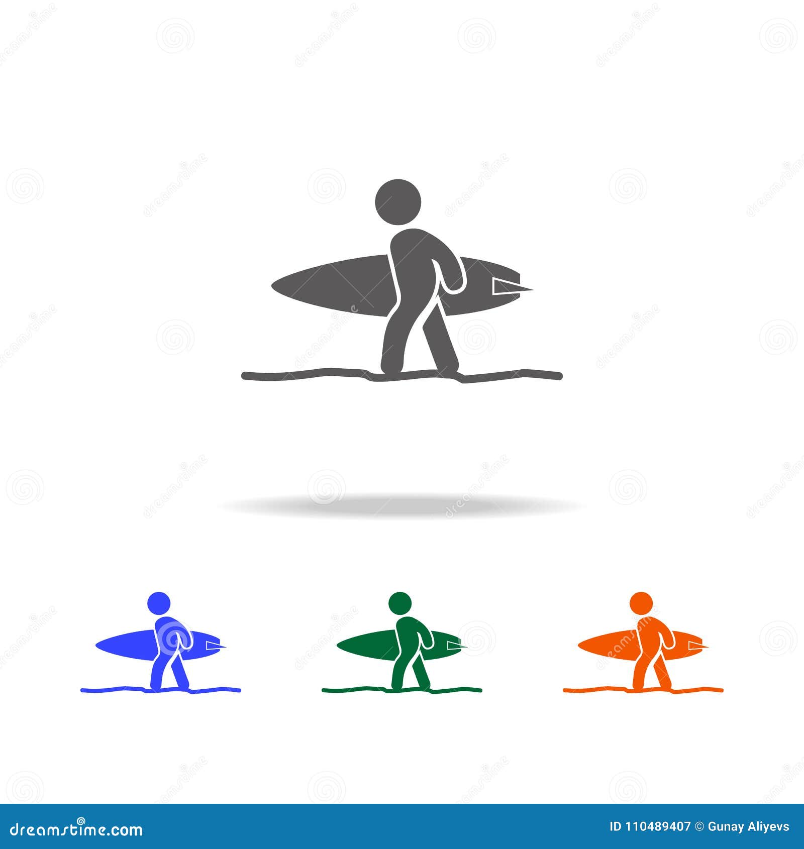 Surfer Icon. Element of Beach Holidays Multi Colored Icons for Mobile ...