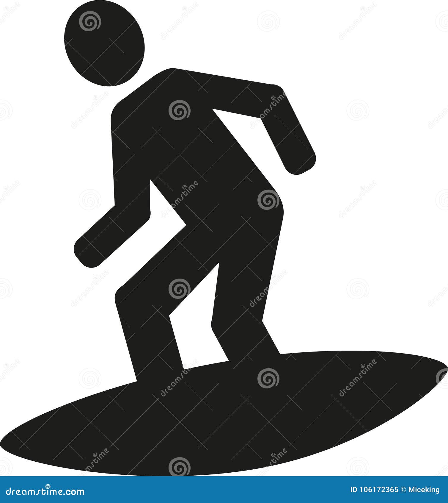 Surfer icon stock vector. Illustration of board, symbol - 106172365