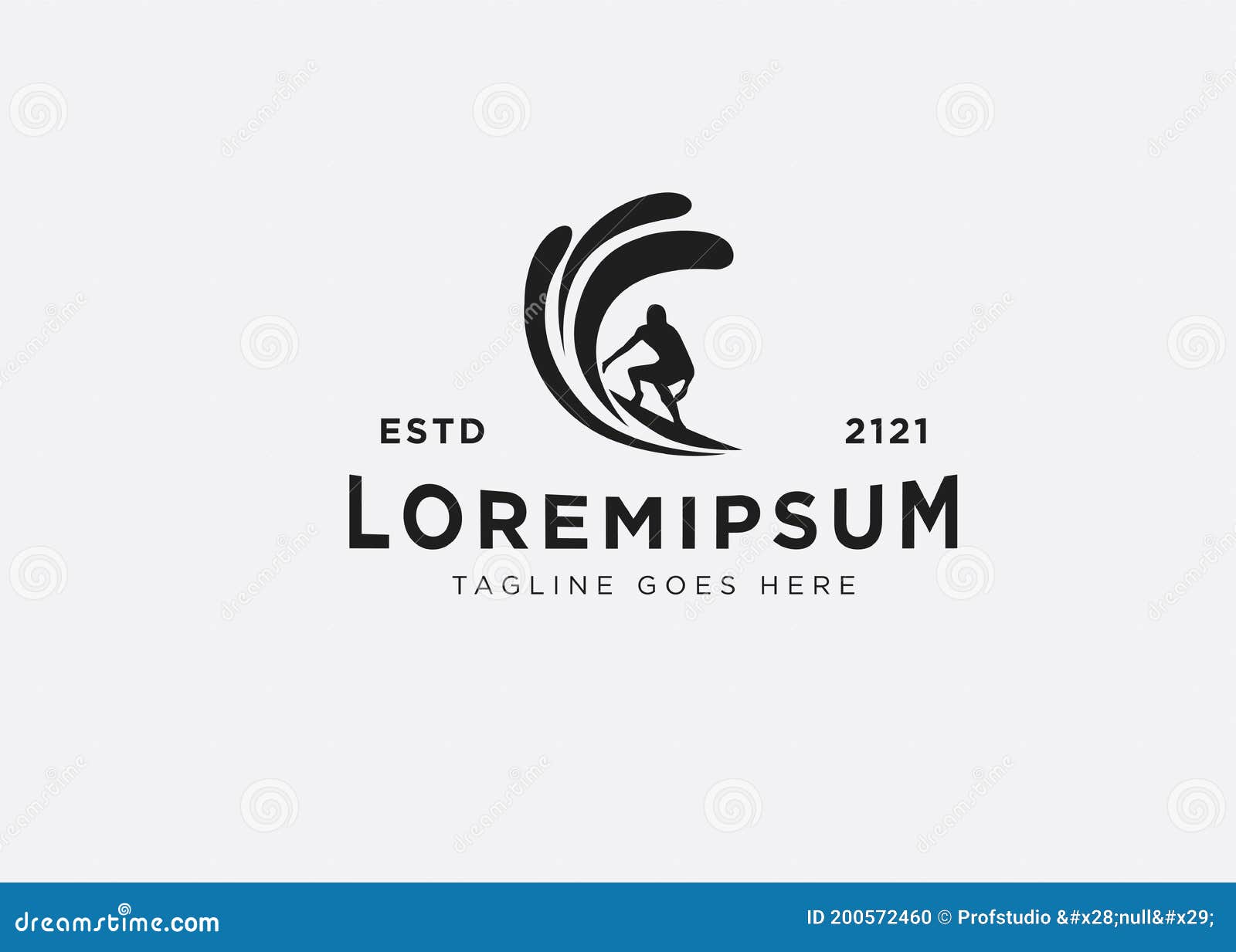 Surfer Logo Design Inspiration. Stock Illustration - Illustration of ...