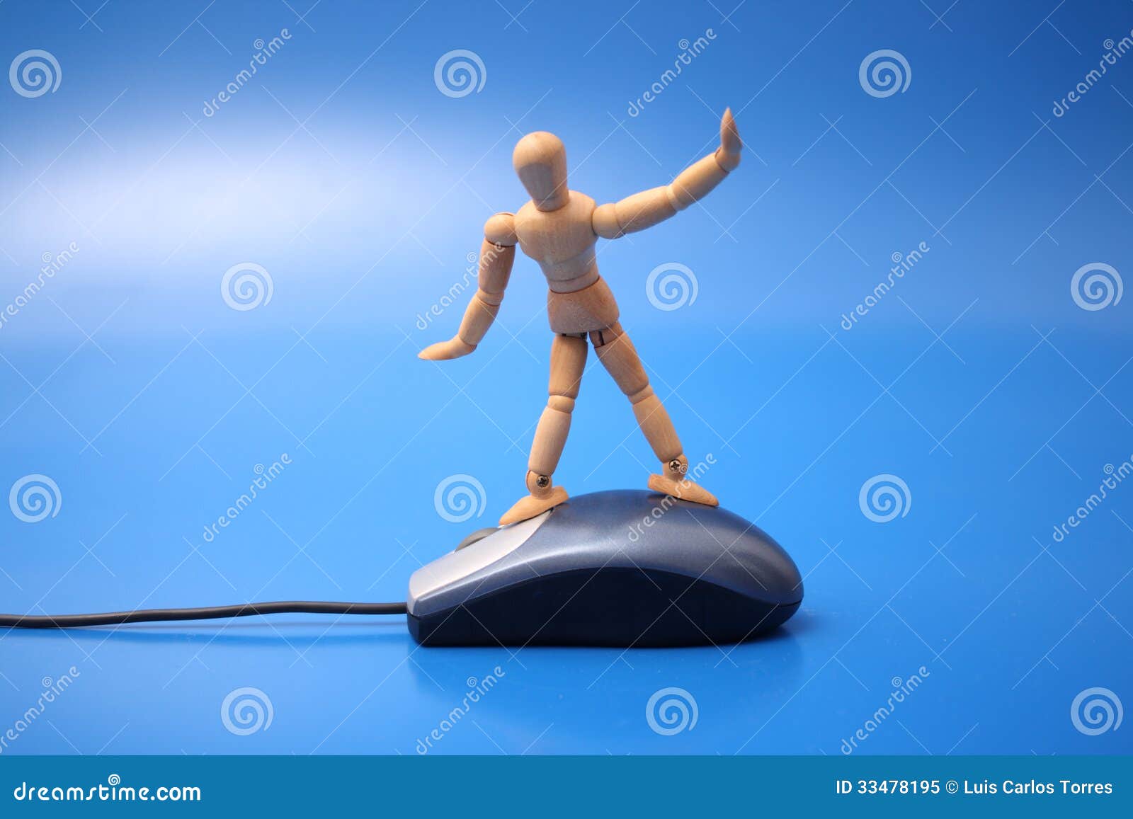 Surfer on mouse stock image. Image of balance, metaphor - 33478195