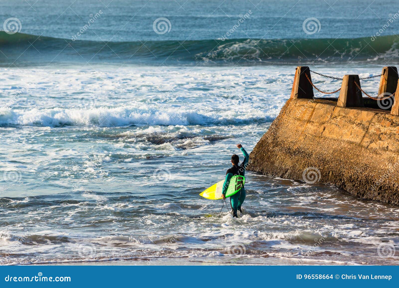 Surfer Ocean Entry Surfing editorial stock image. Image of action ...