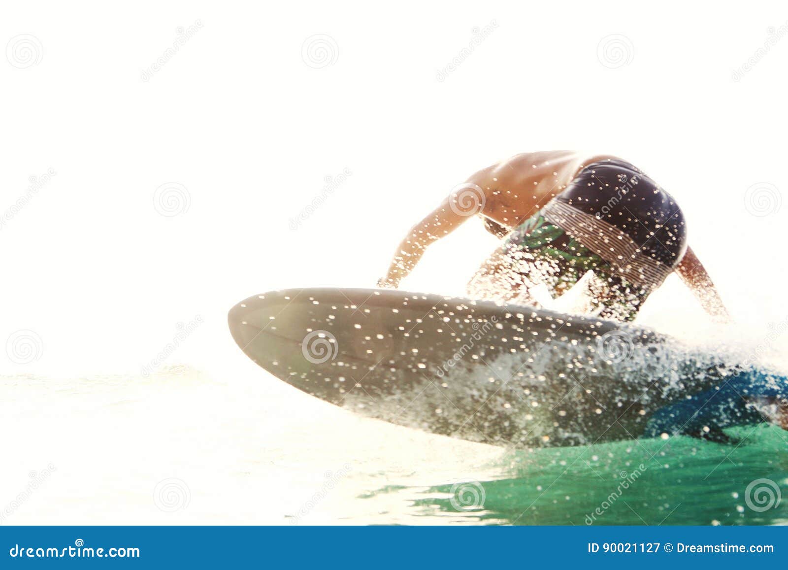 Surfer Picks Up a Wave from the Water Stock Image - Image of surfing ...