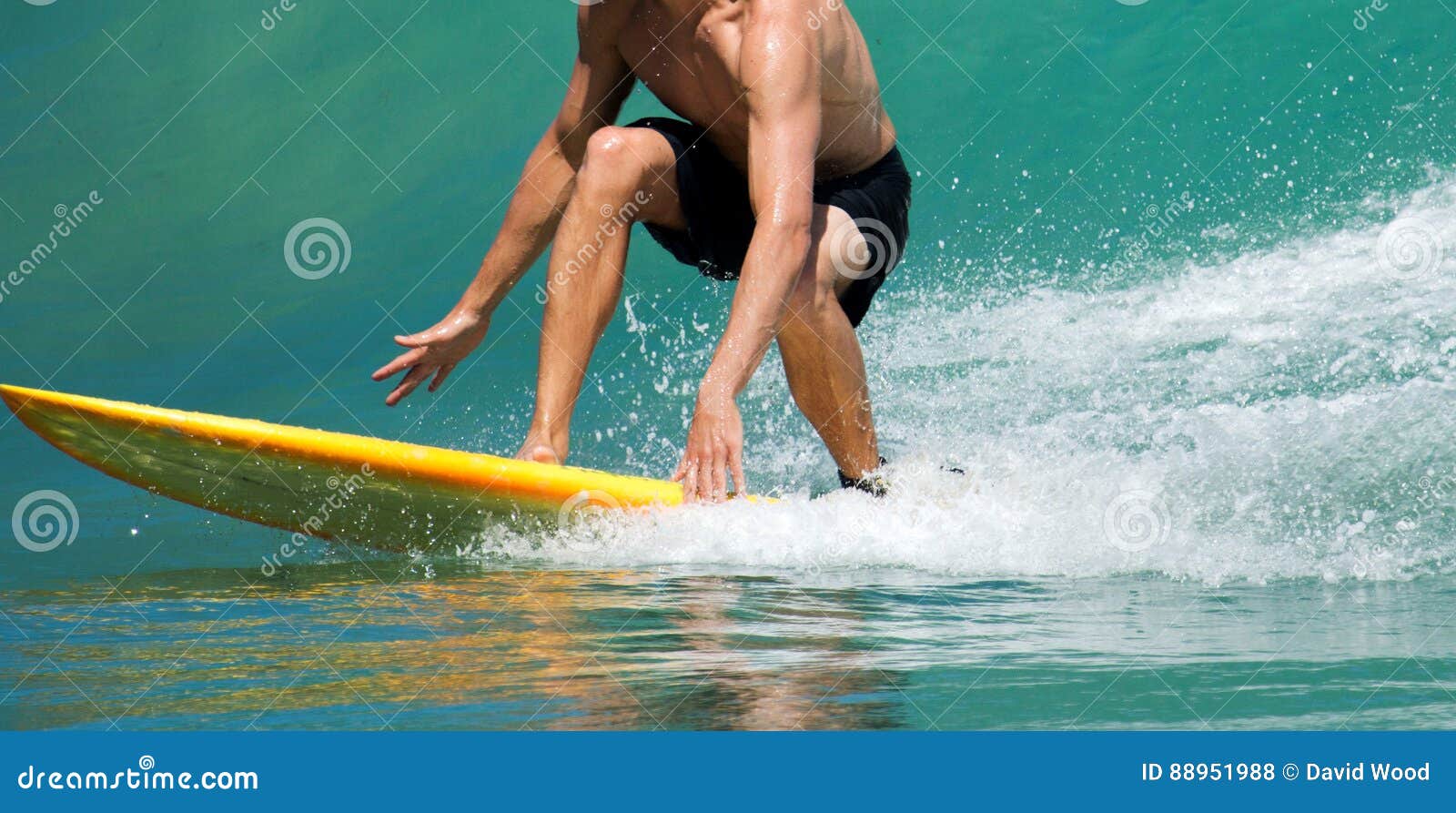 Surfer Riding on the Bottom of a Wave Stock Photo - Image of splashing ...