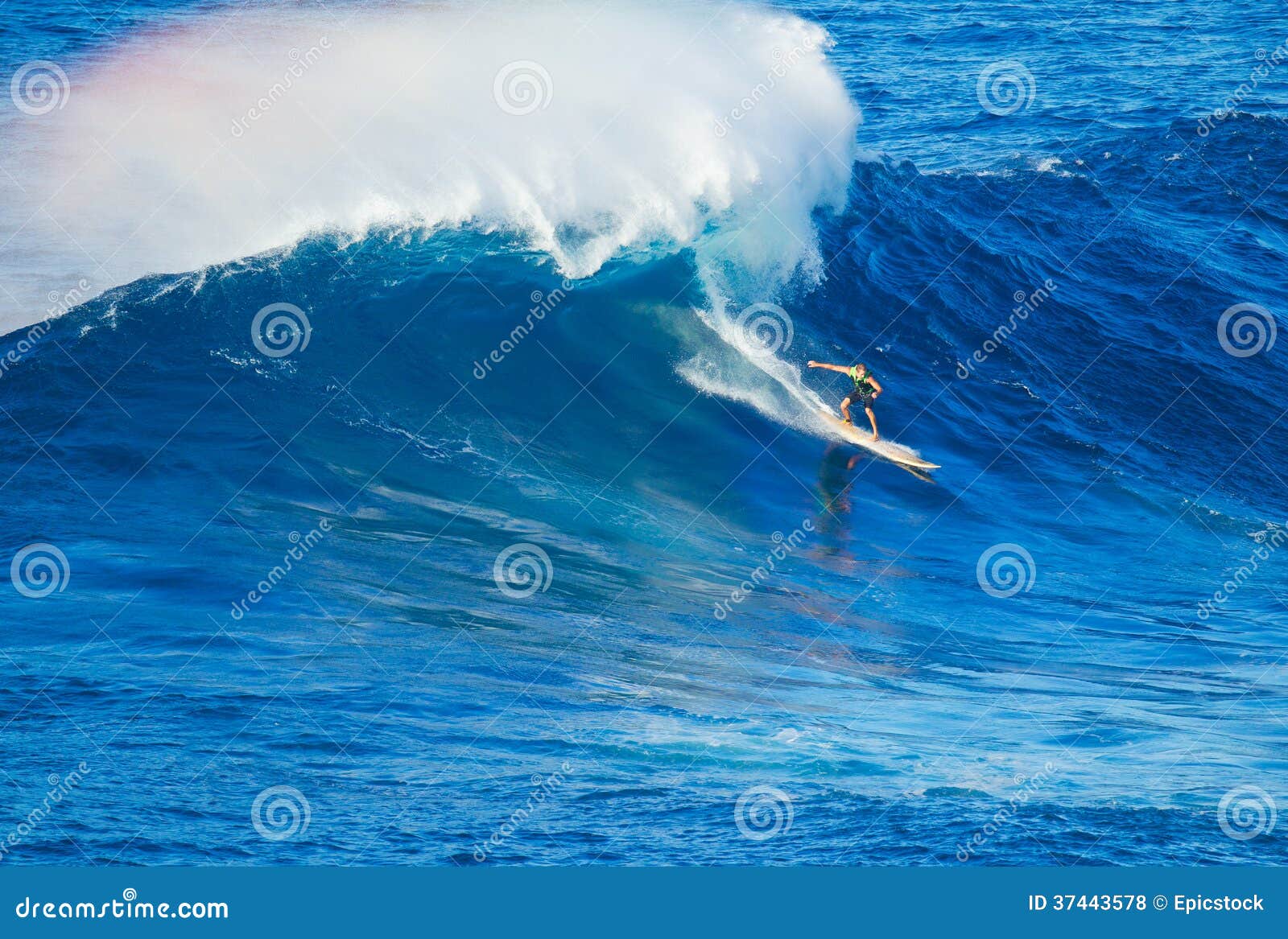 Surfer riding giant wave stock photo. Image of power - 37443578