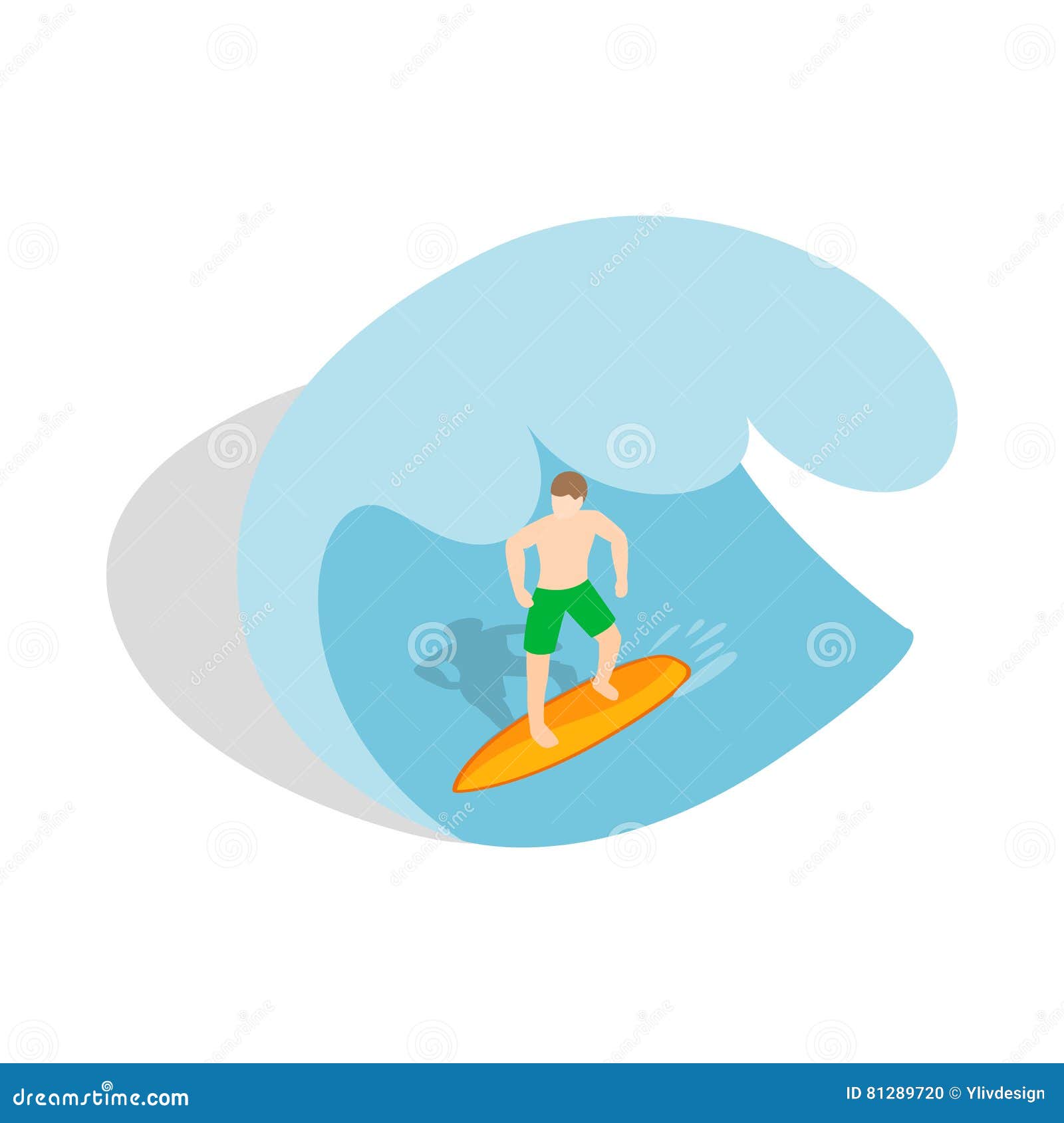 Surfer Riding the Wave Icon, Isometric 3d Style Stock Vector ...