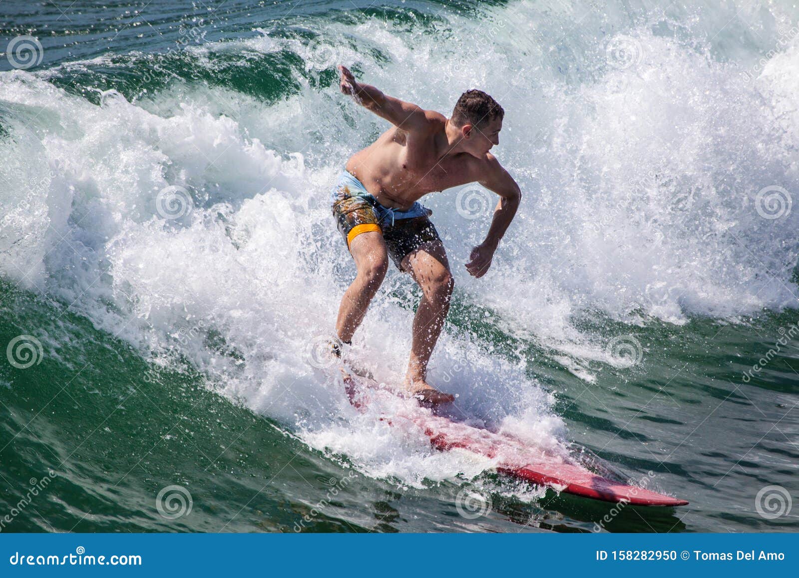 Surfer Riding the Waves at Pacific Beach Stock Photo - Image of waves ...