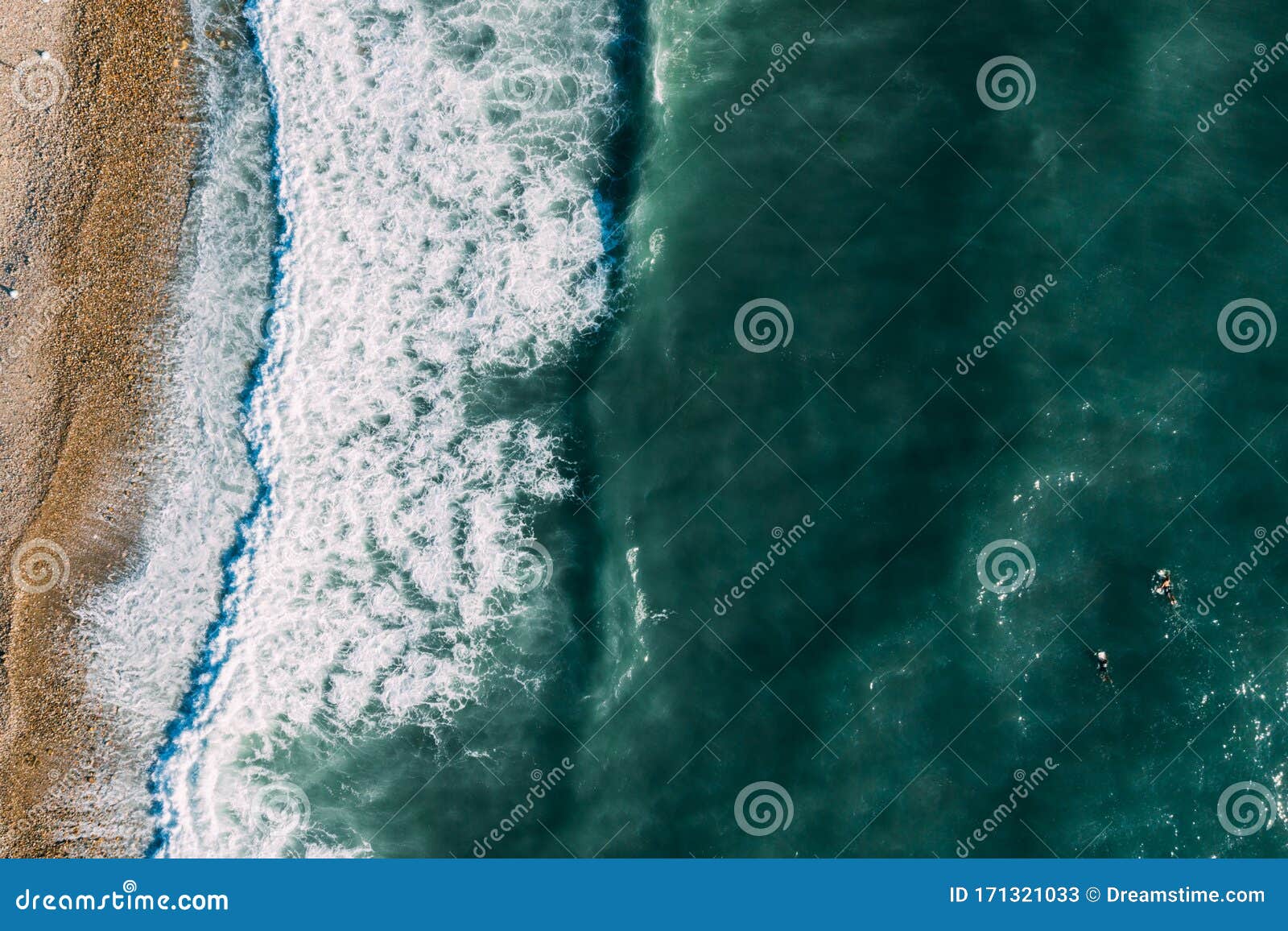 The Surfer Sails on a Surfboard in a Calm Ocean, Top View Stock Image ...