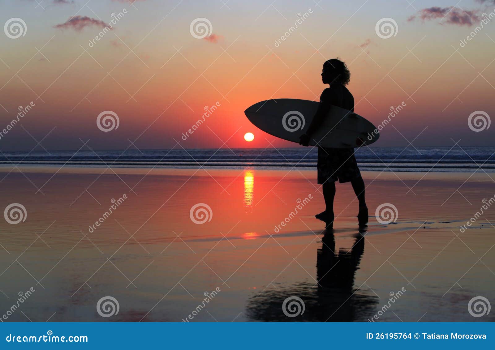 Surfer on sunset stock photo. Image of swim, lifestyle - 26195764