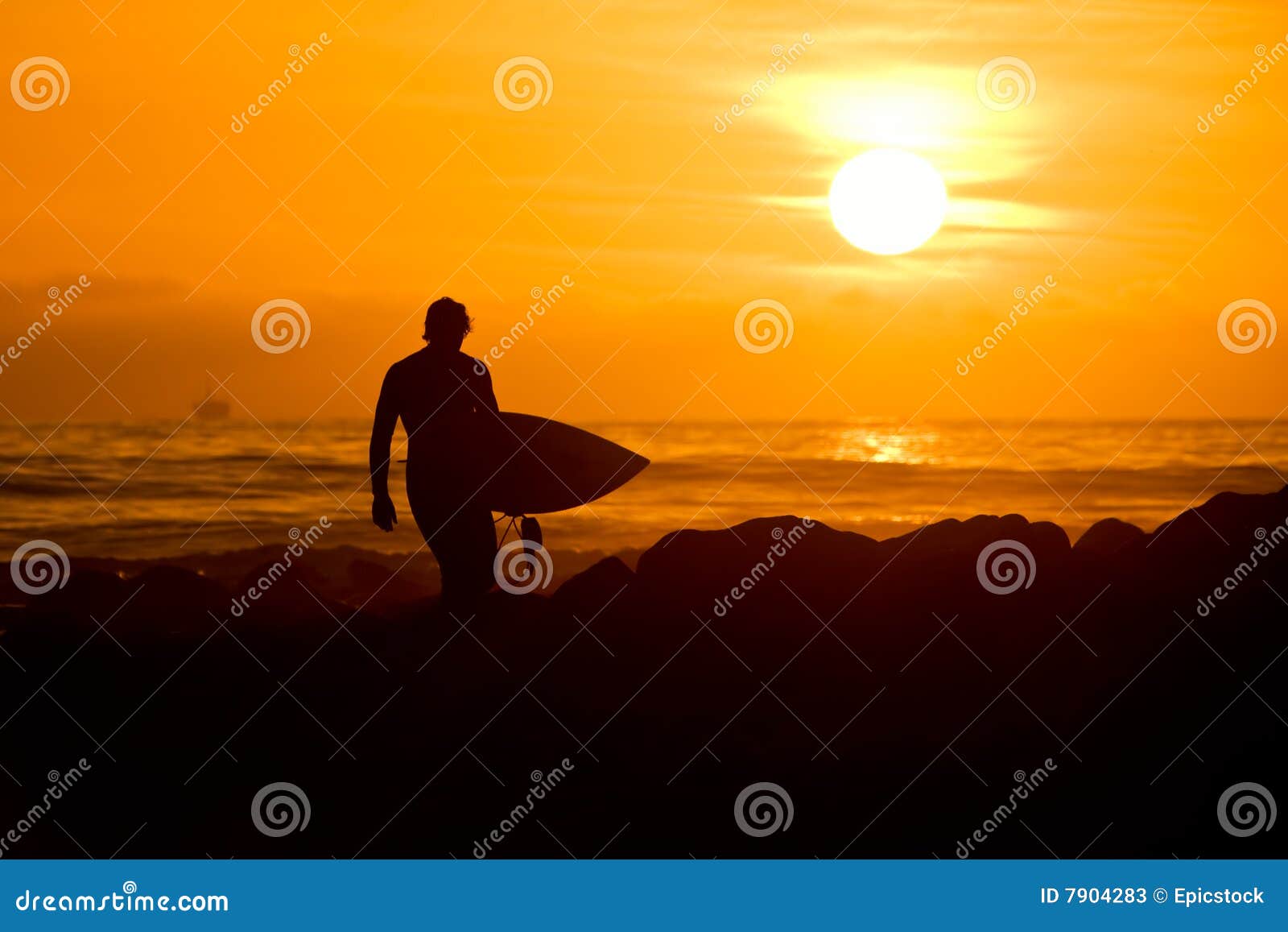 Surfer at Sunset stock image. Image of board, vacations - 7904283