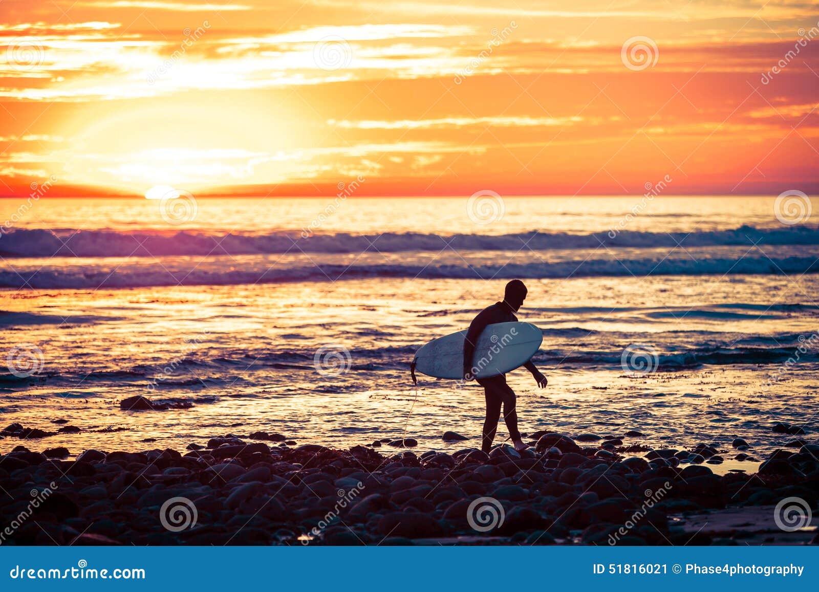 Surfer sunset stock image. Image of achievement, horizon - 51816021