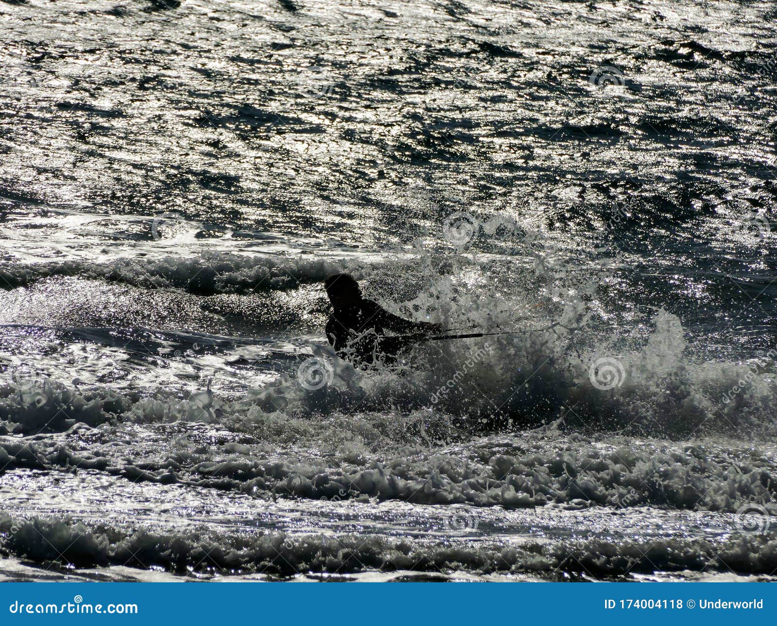 Surfer at Sunset on a Calm Ocean Stock Photo - Image of hobby, extreme ...