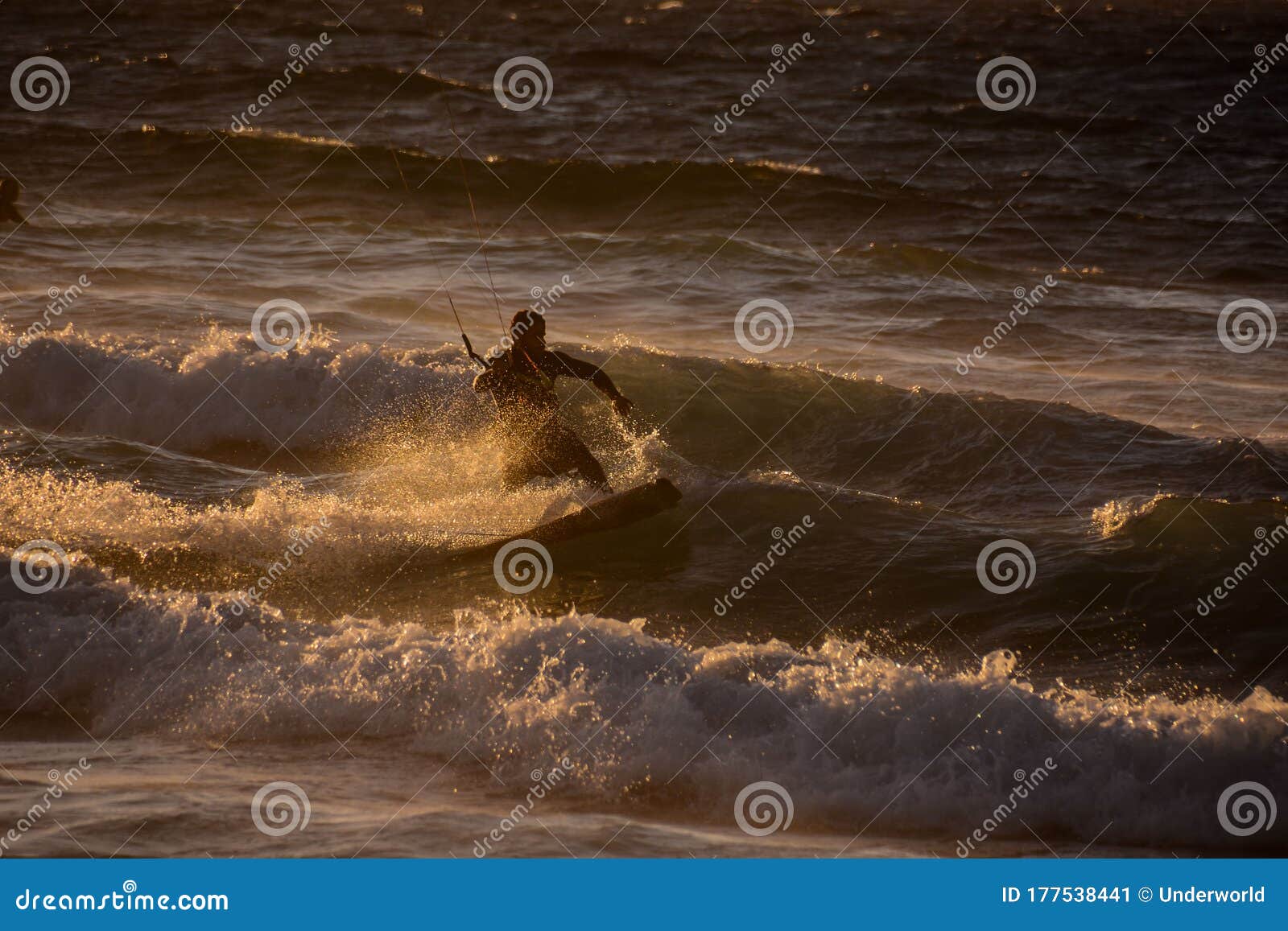 Surfer at Sunset on a Calm Ocean Stock Image - Image of summer ...