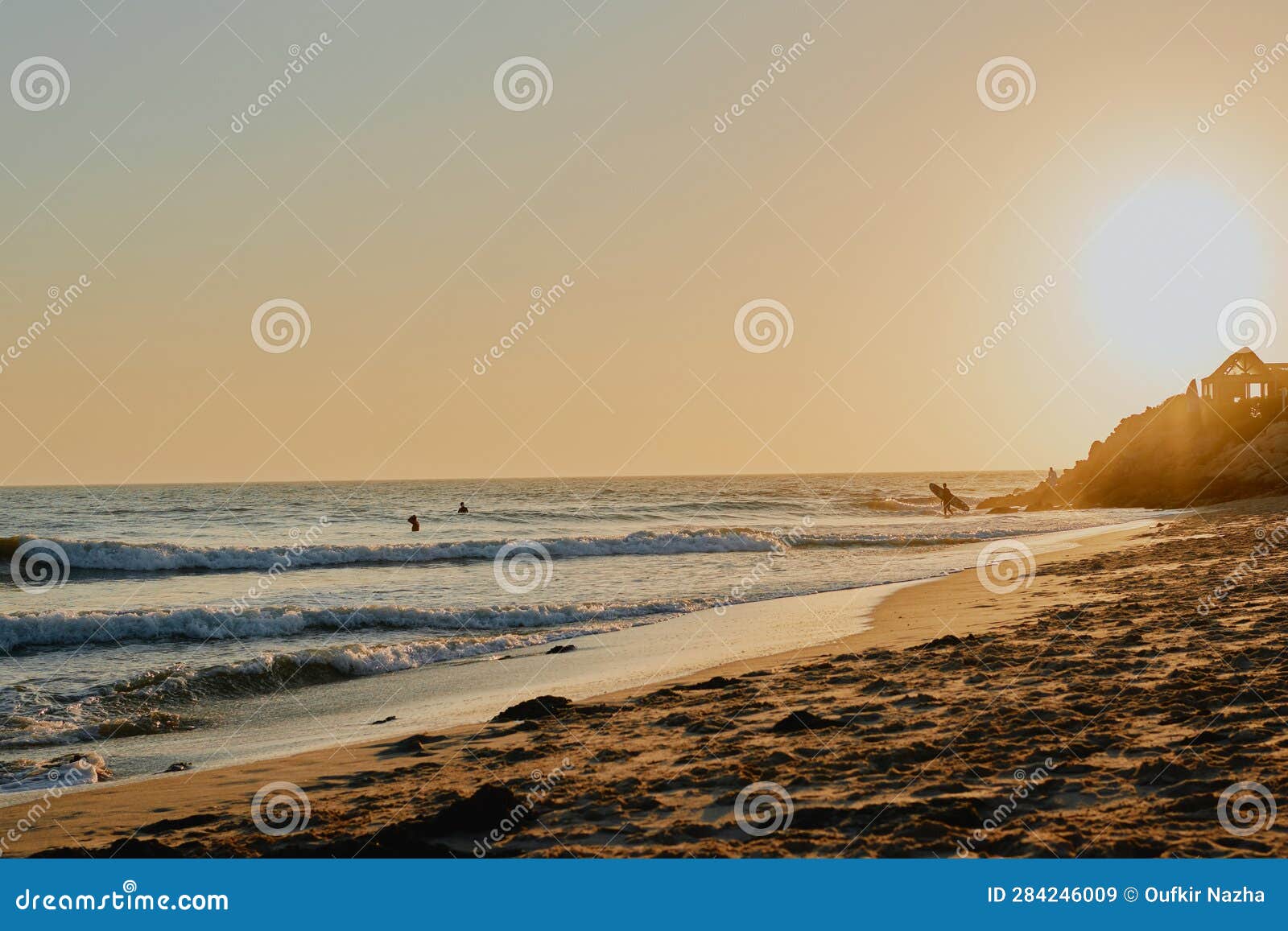 Surfer and sunset stock image. Image of horizon, sunset - 284246009