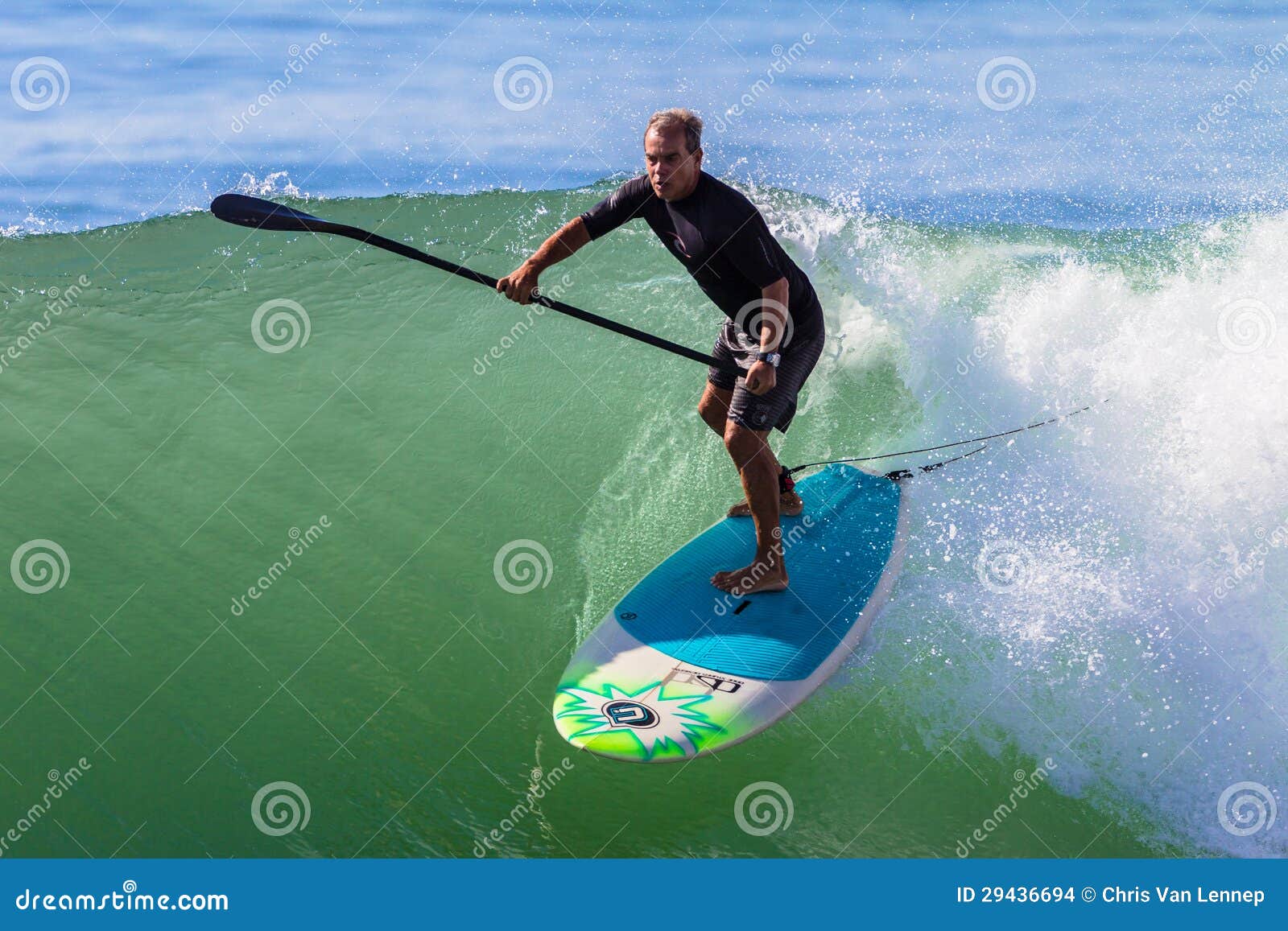 Surfer SUP Riding Wave editorial stock image. Image of surfing - 29436694