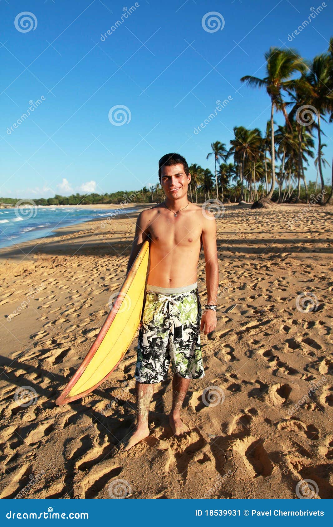 Surfer with a Surf Board on Beach Stock Image - Image of lifestyle ...