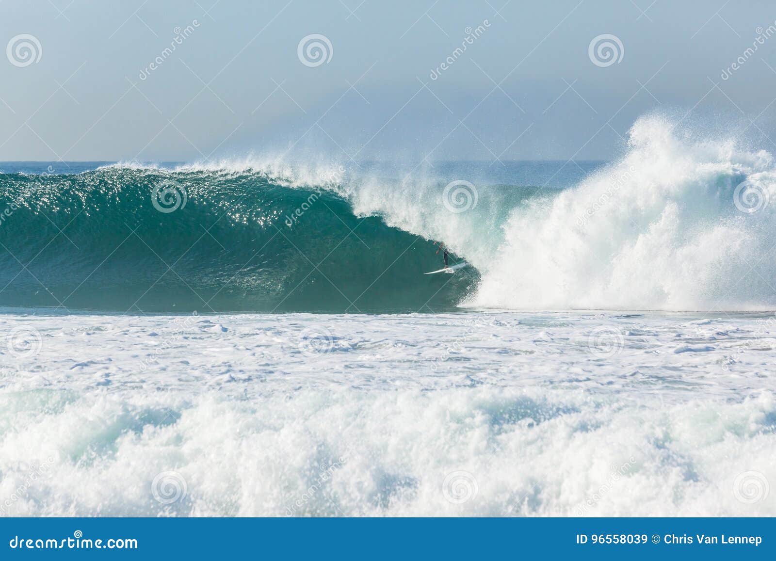 Surfer Surfing Inside Wave stock image. Image of wave - 96558039