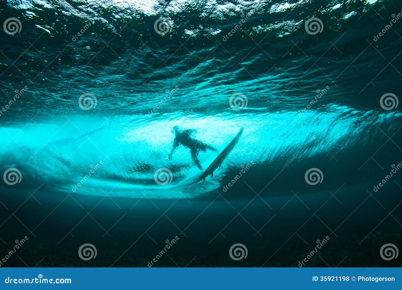 Surfer on Tropical Wave Underwater Vision Stock Photo - Image of nature ...