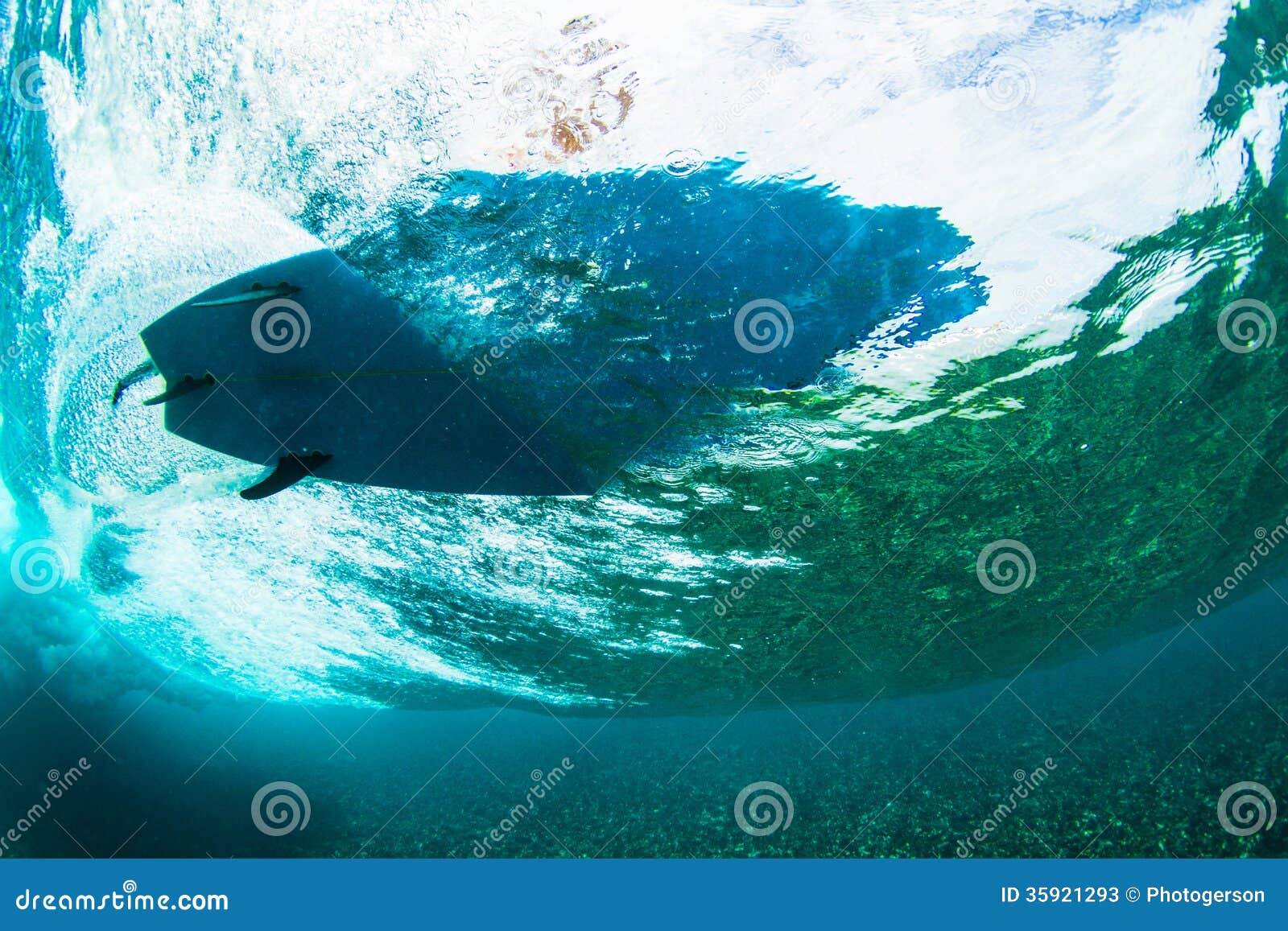 Surfer on Tropical Wave Underwater Vision Stock Image - Image of sports ...