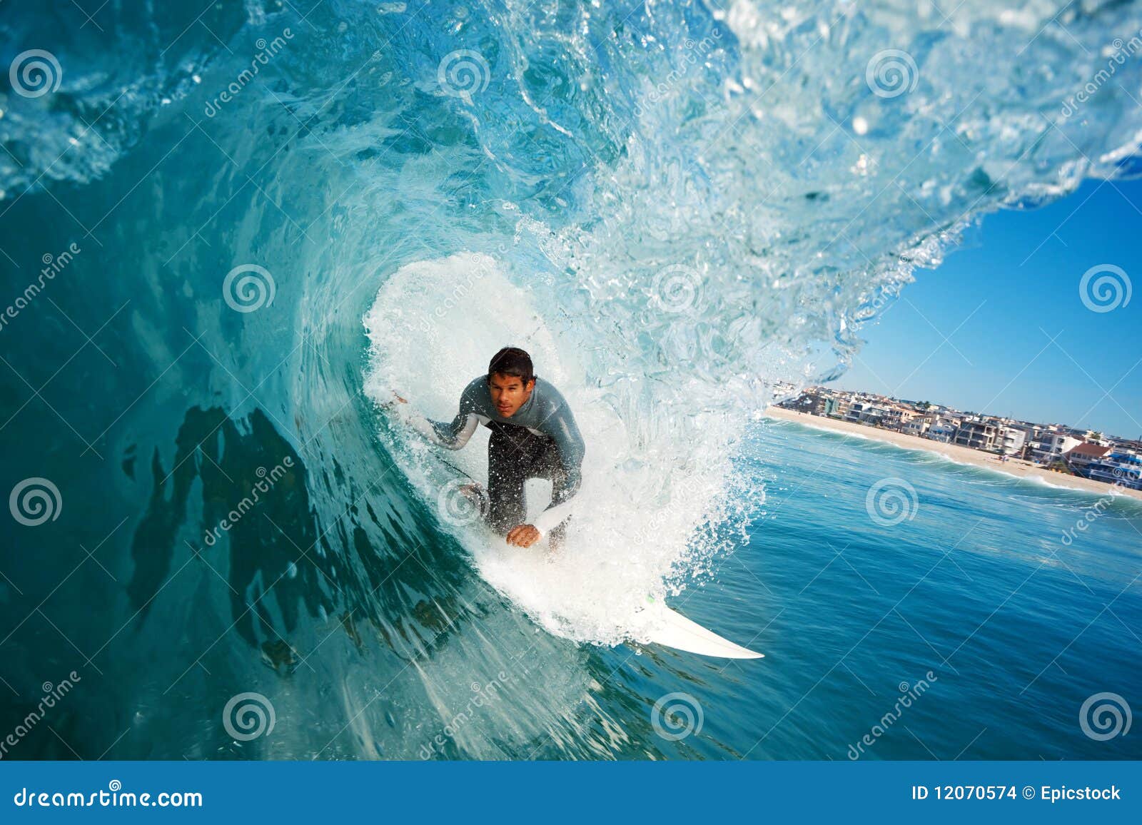 Surfer in the Tube stock photo. Image of barrel, pacific - 12070574