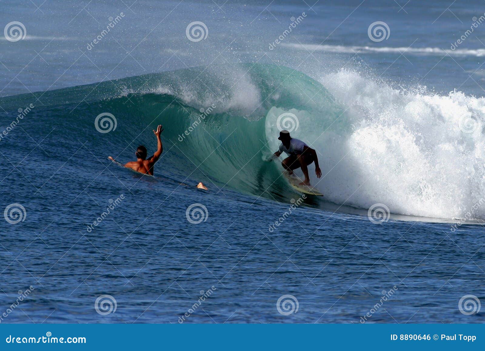 Surfer in the Tube of a Wave Stock Photo - Image of outdoors, friends ...