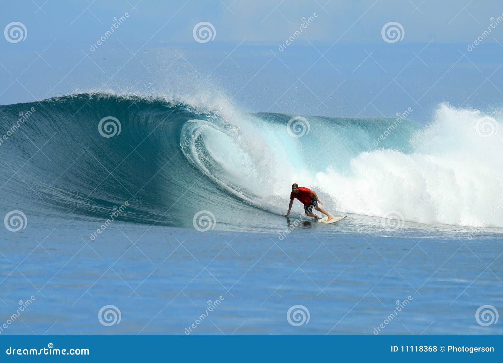 Surfer Turning Off Bottom on Big Wave, Mentawai is Stock Photo - Image ...