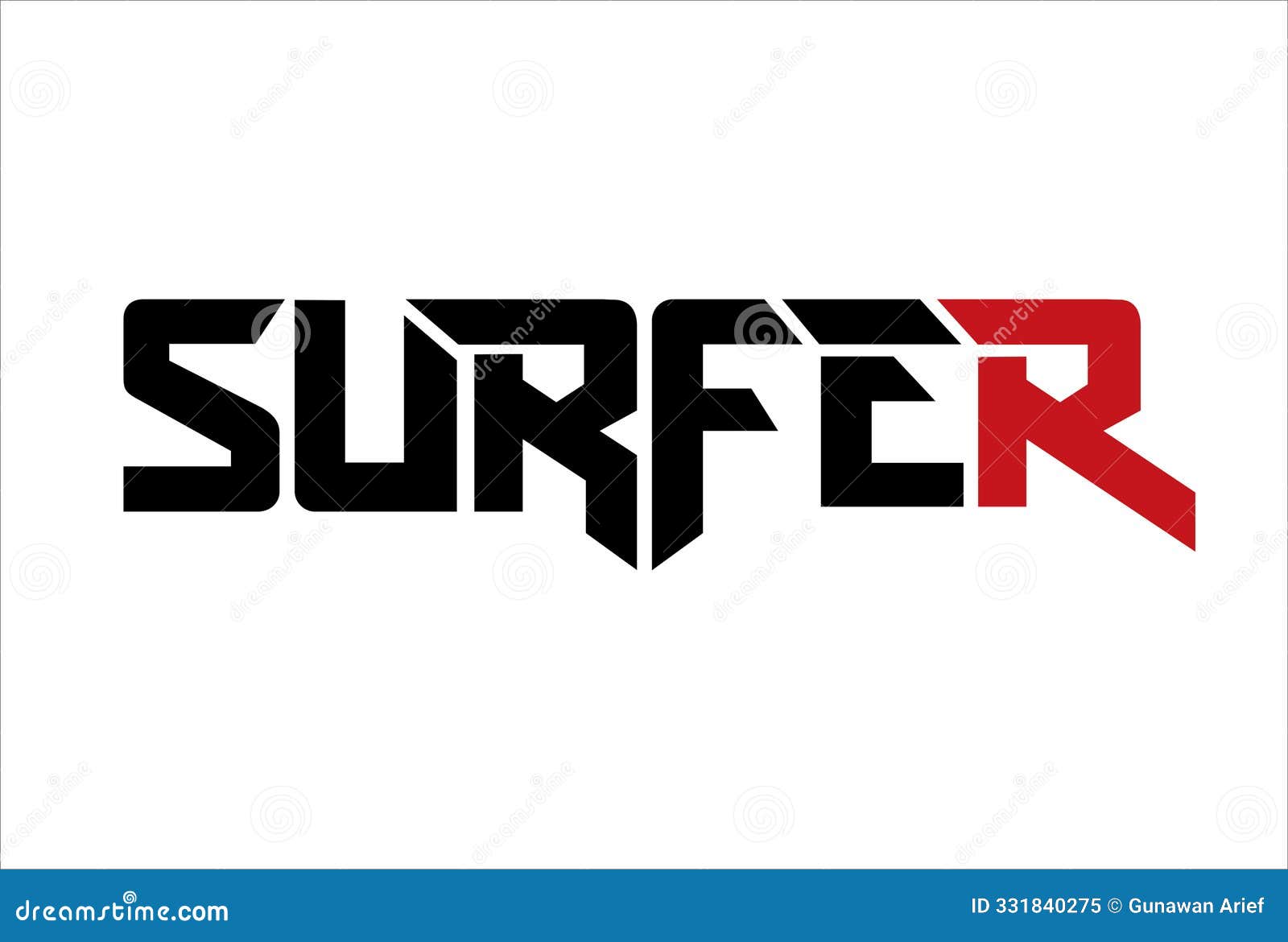 Surfer Typography Logo Icon Design Stock Illustration - Illustration of ...