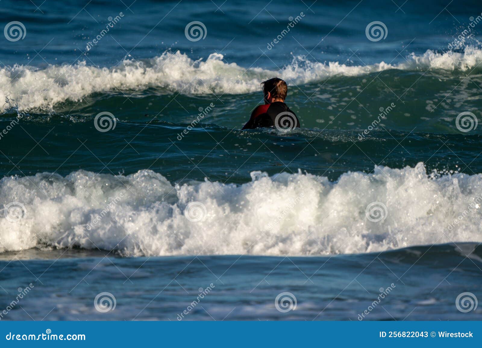 Surfer Waiting for a Wave To Surf on Stock Image - Image of nature, travel: 256822043
