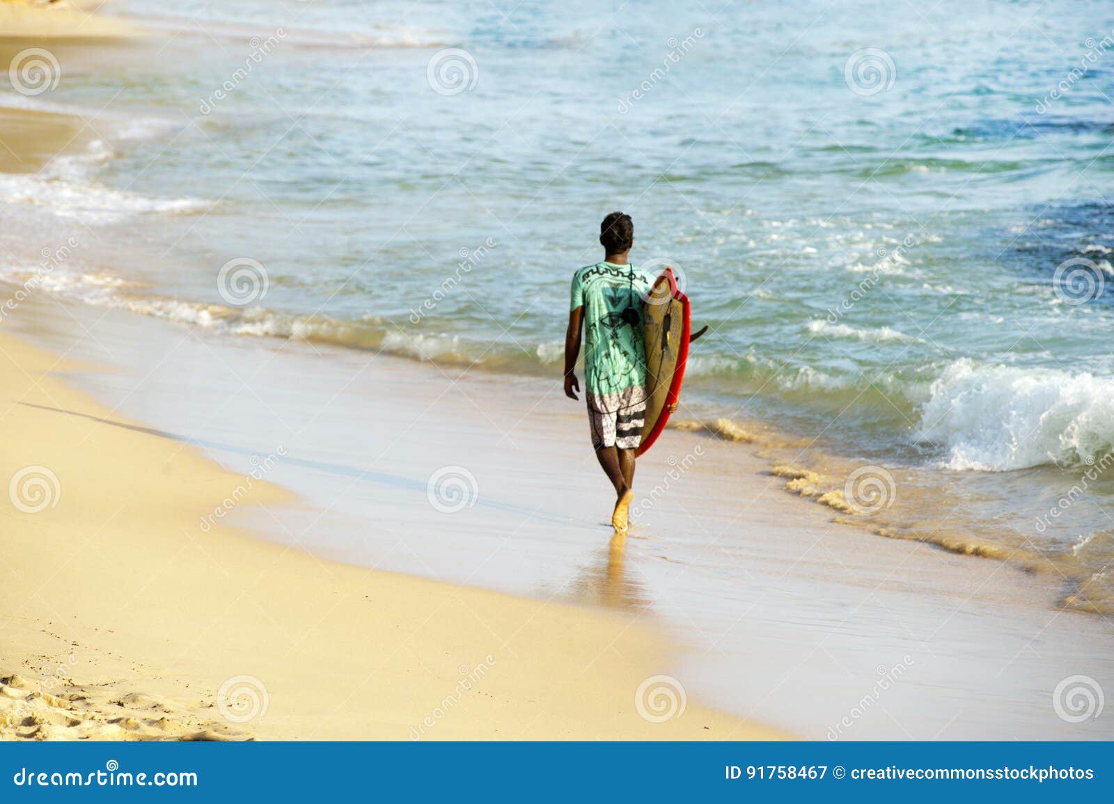 Surfer Walking On Beach Picture. Image: 91758467