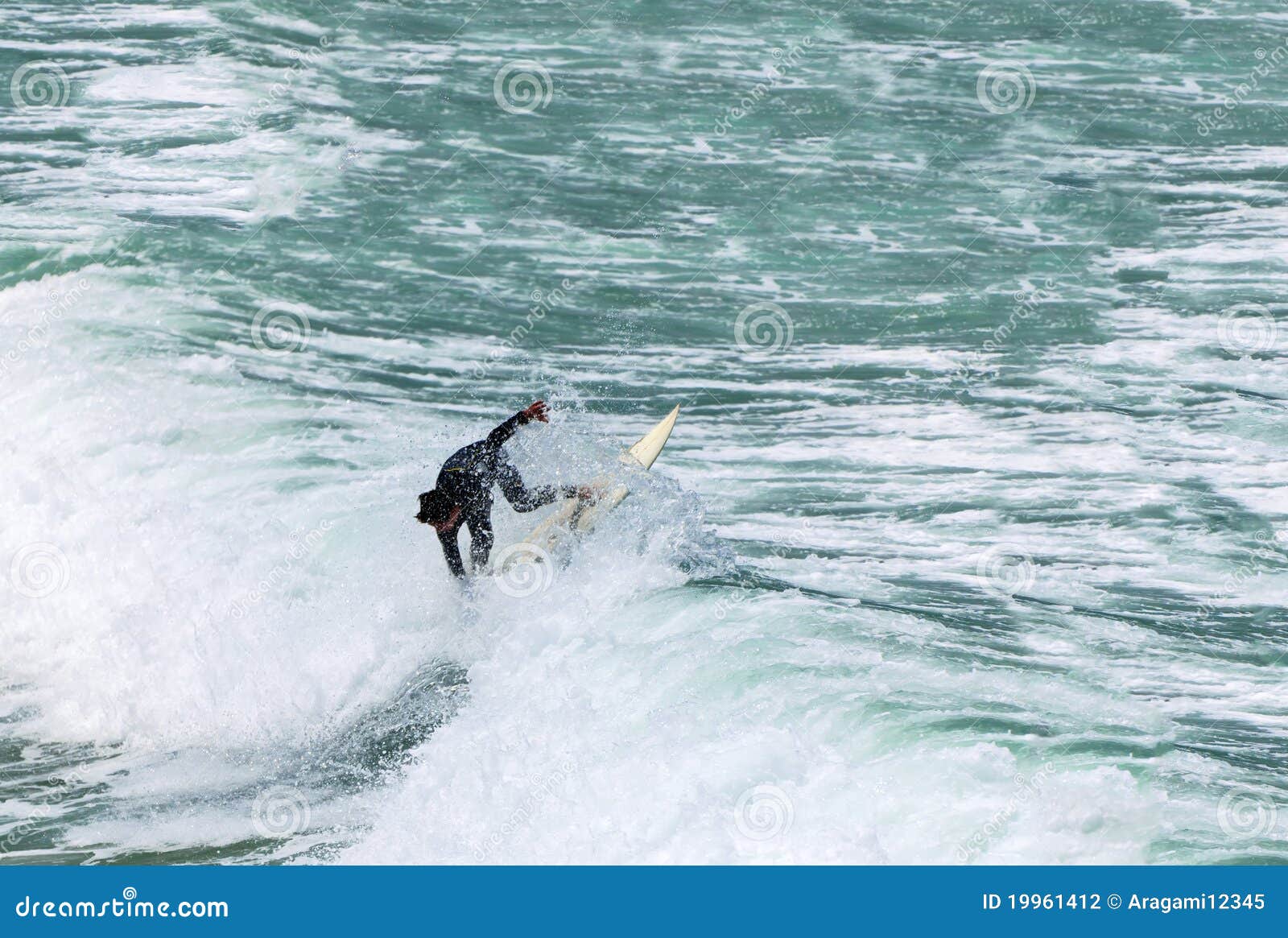 Surfer in the wave stock photo. Image of athlete, green - 19961412