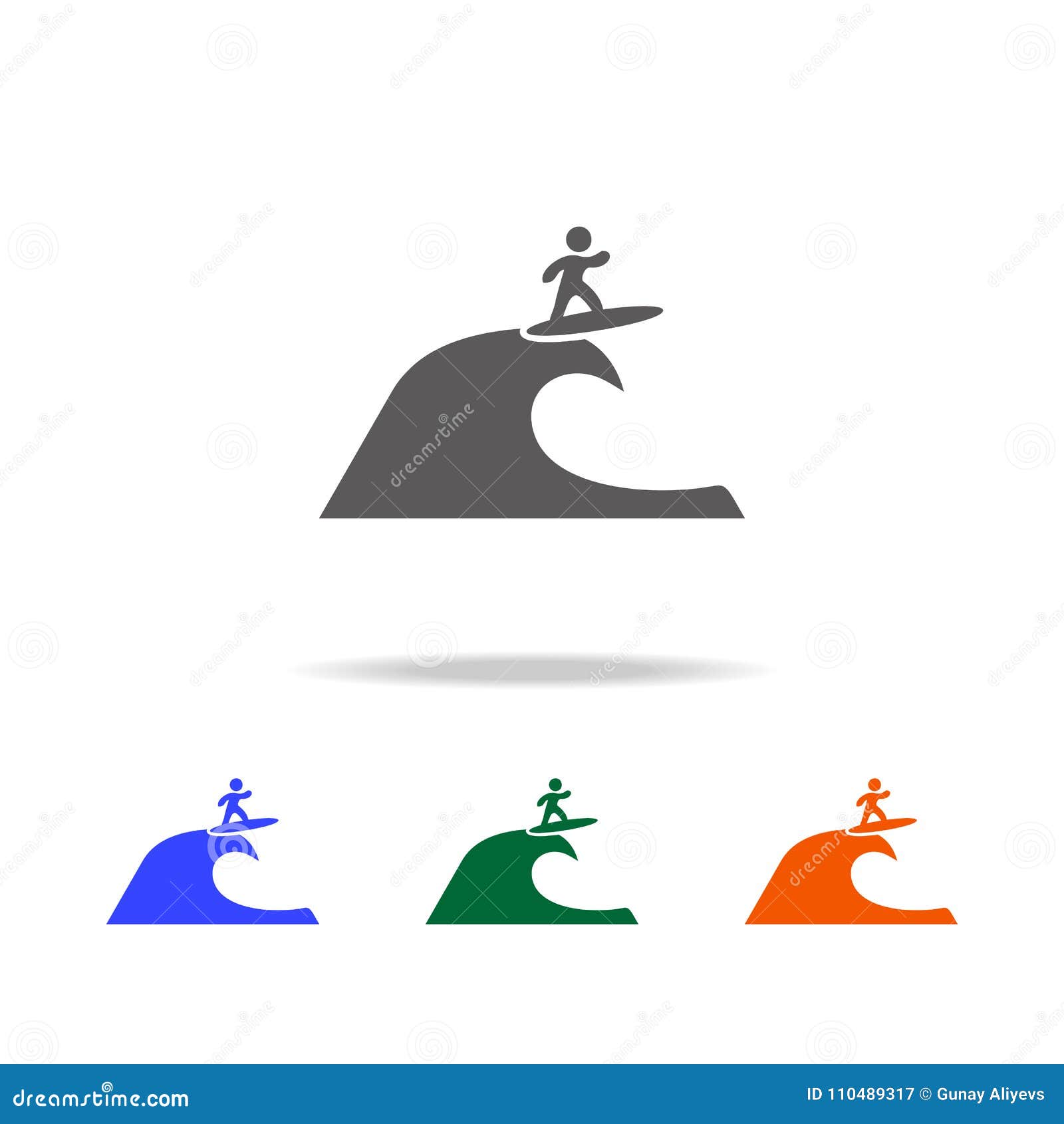 Surfer on the Wave Icon. Element of Beach Holidays Multi Colored Icons ...