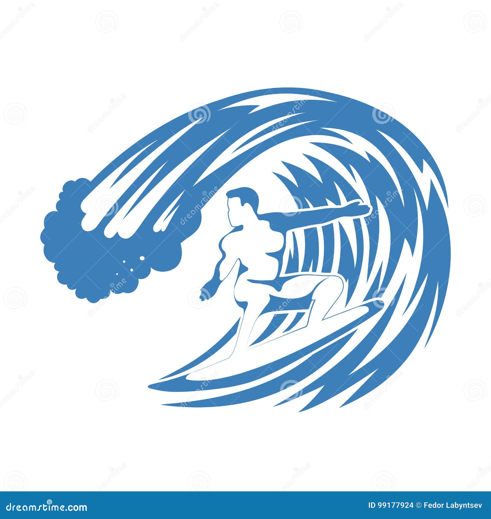 Surfer on Wave Illustration. Stock Vector - Illustration of people ...