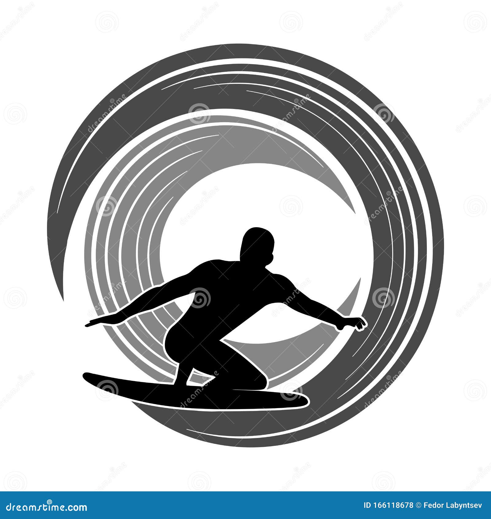Surfer on the Wave Vector Illustration Stock Vector - Illustration of ...