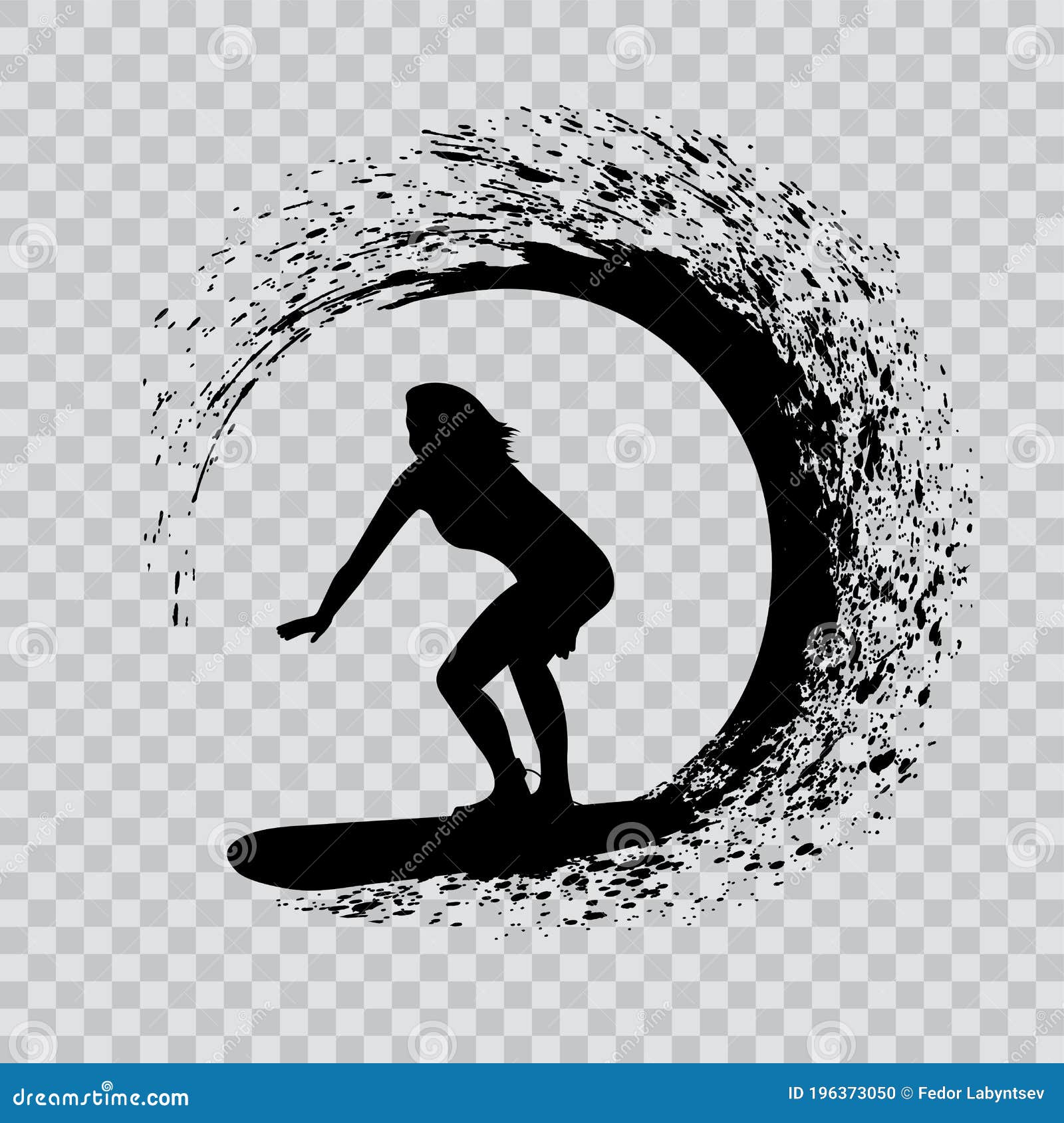 Surfer on the Wave Vector Illustration Stock Vector - Illustration of ...