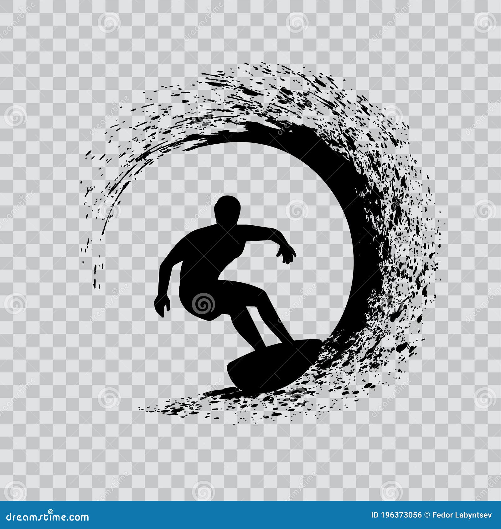 Surfer on the Wave Vector Illustration Stock Vector - Illustration of ...