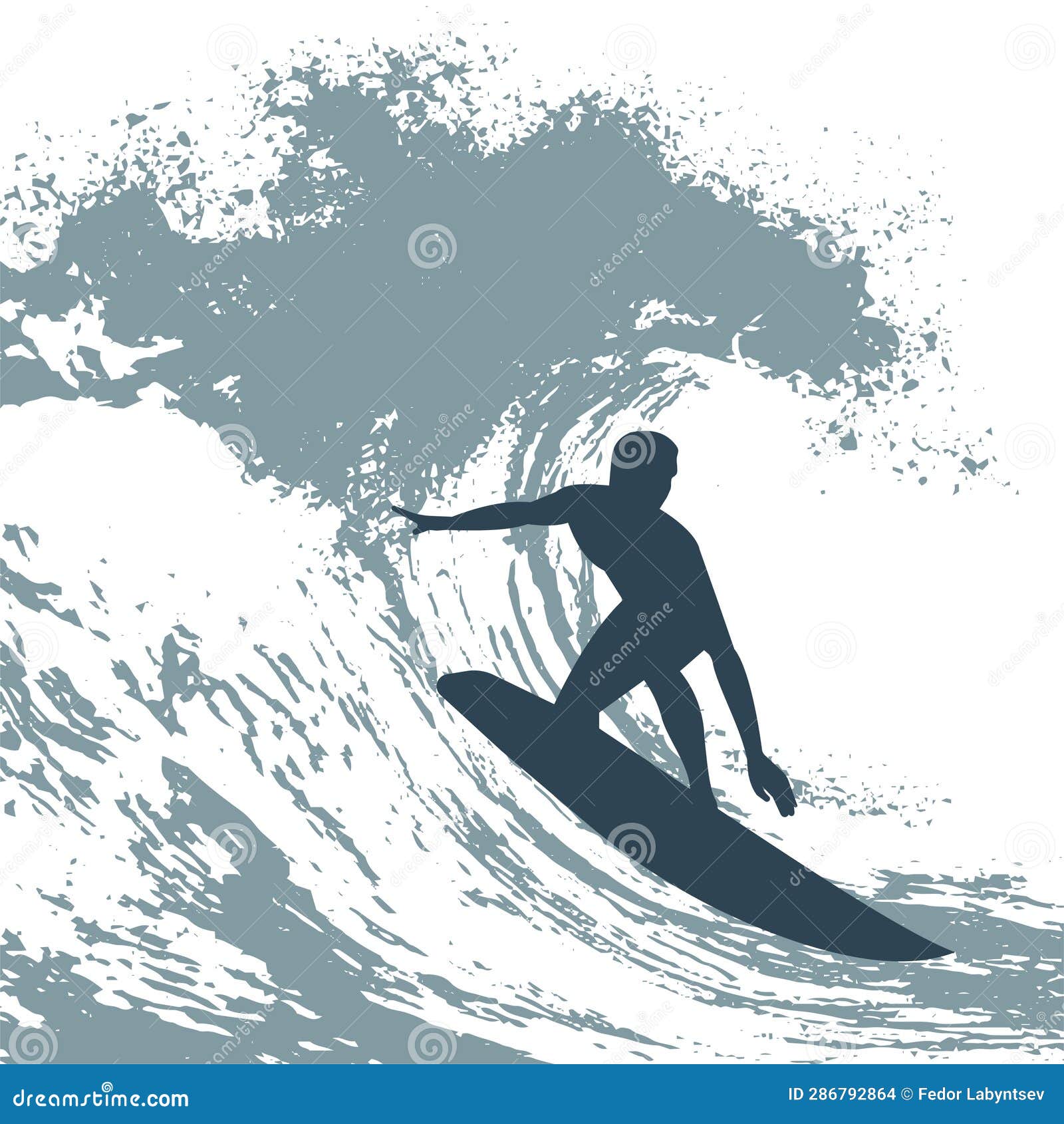 Surfer on the Wave Vector Illustration Stock Illustration ...
