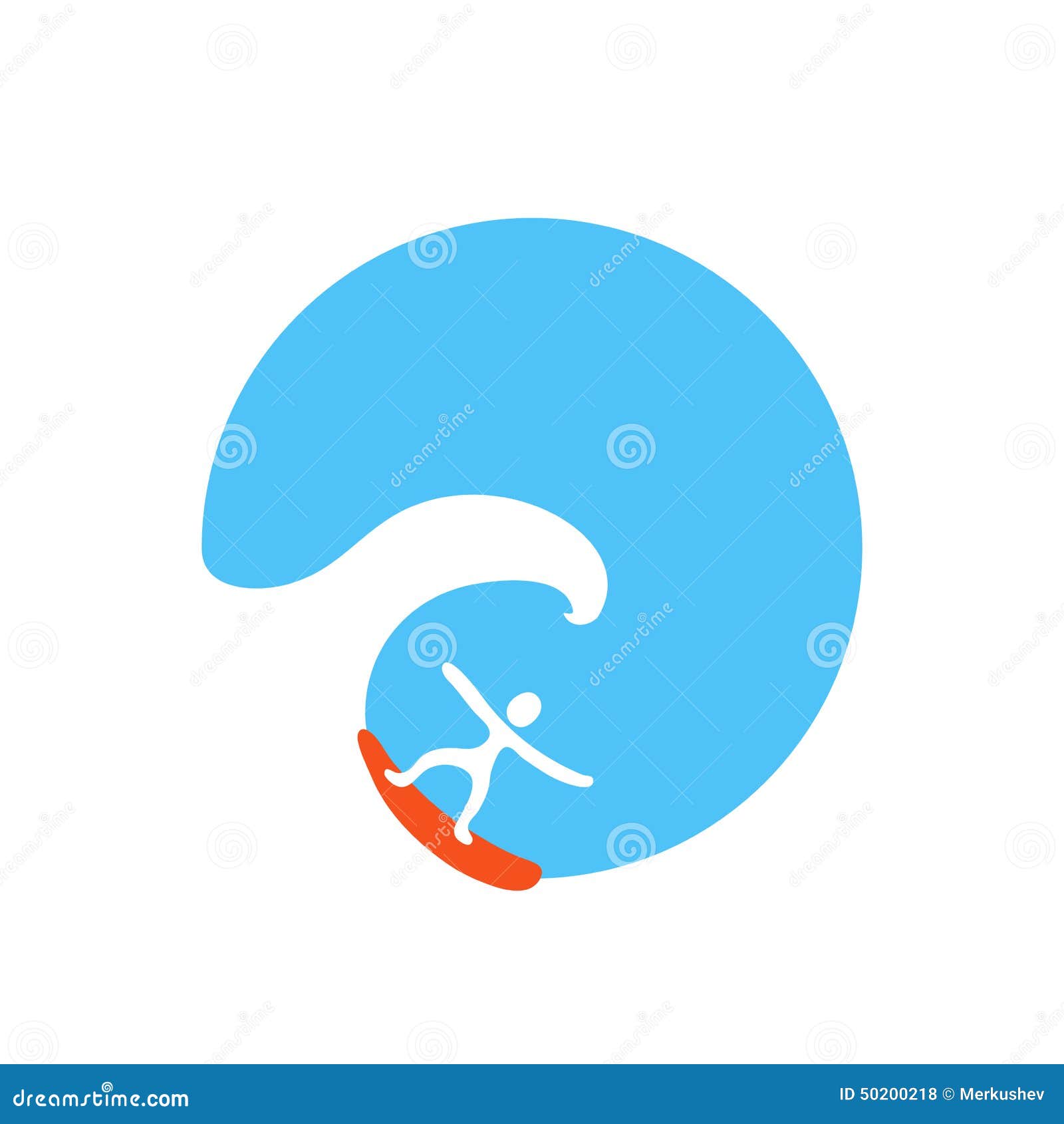Surfer on the Wave, Vector Logo Stock Vector - Illustration of blue ...