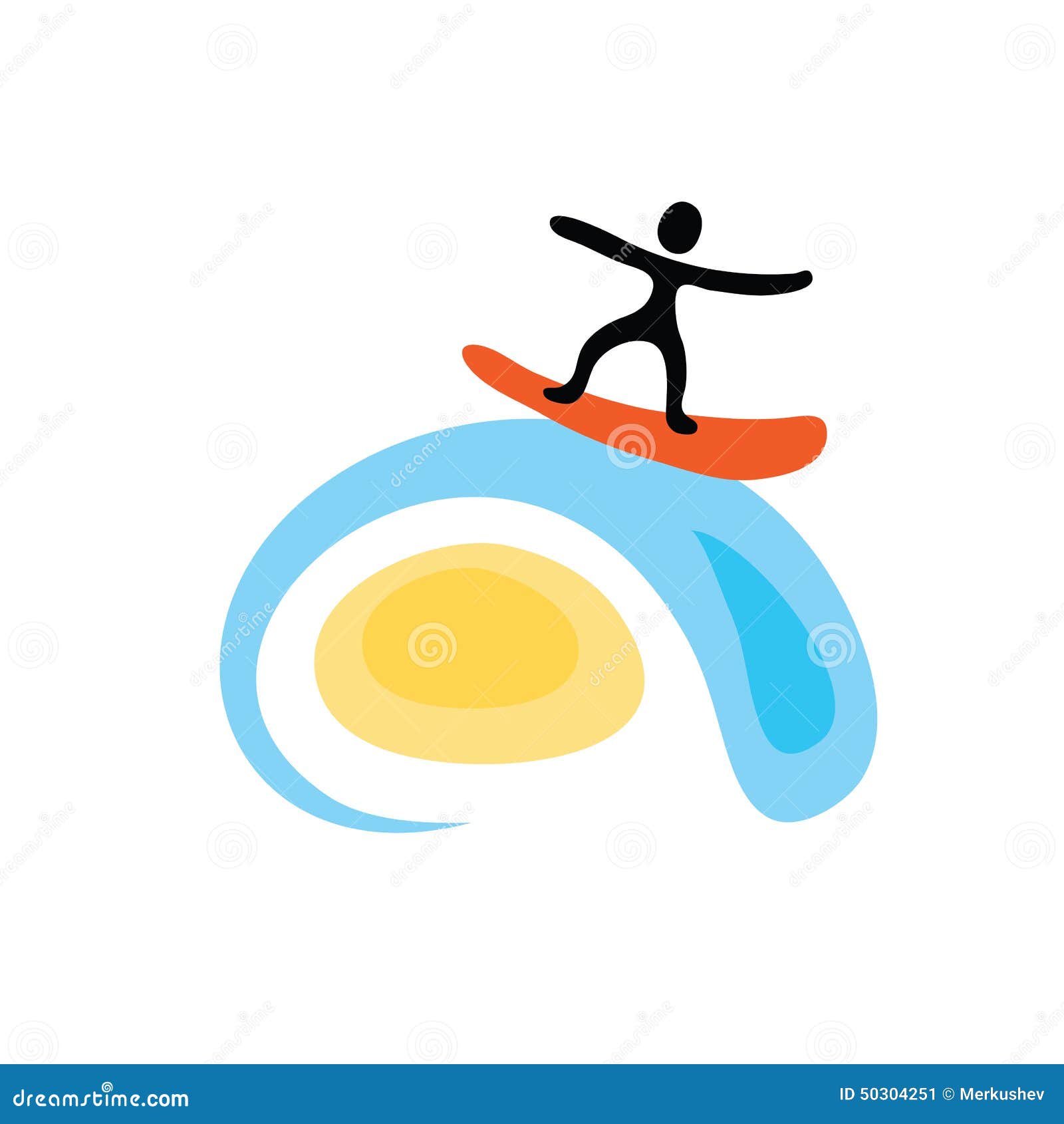 Surfer on the Wave, Vector Logo Stock Vector - Illustration of icon ...