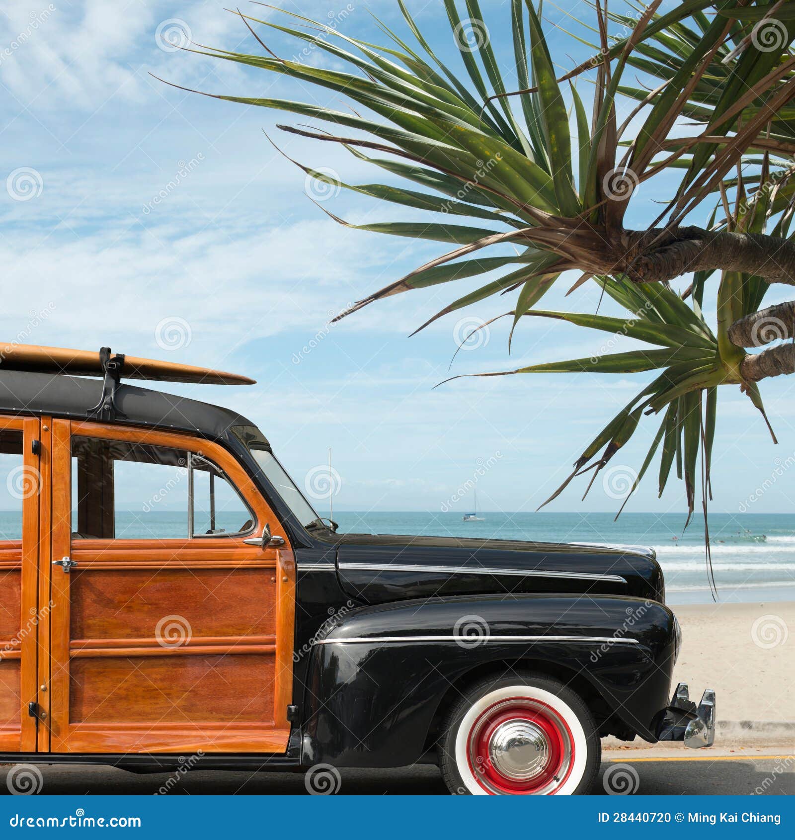 Surfer Woody Wagon stock photo. Image of blue, ocean - 28440720